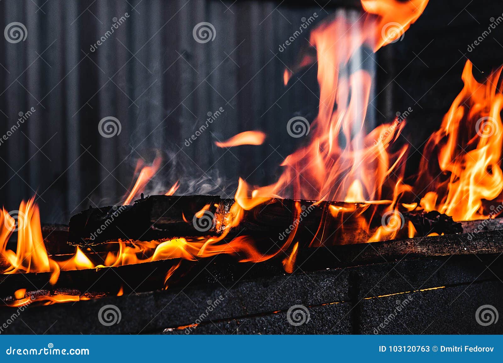 Fire burning on the grill stock image. Image of cooking - 103120763