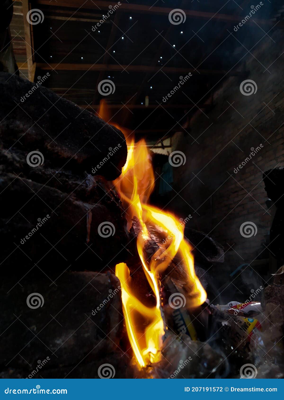 Fire from Burning Household Waste Stock Photo - Image of event ...