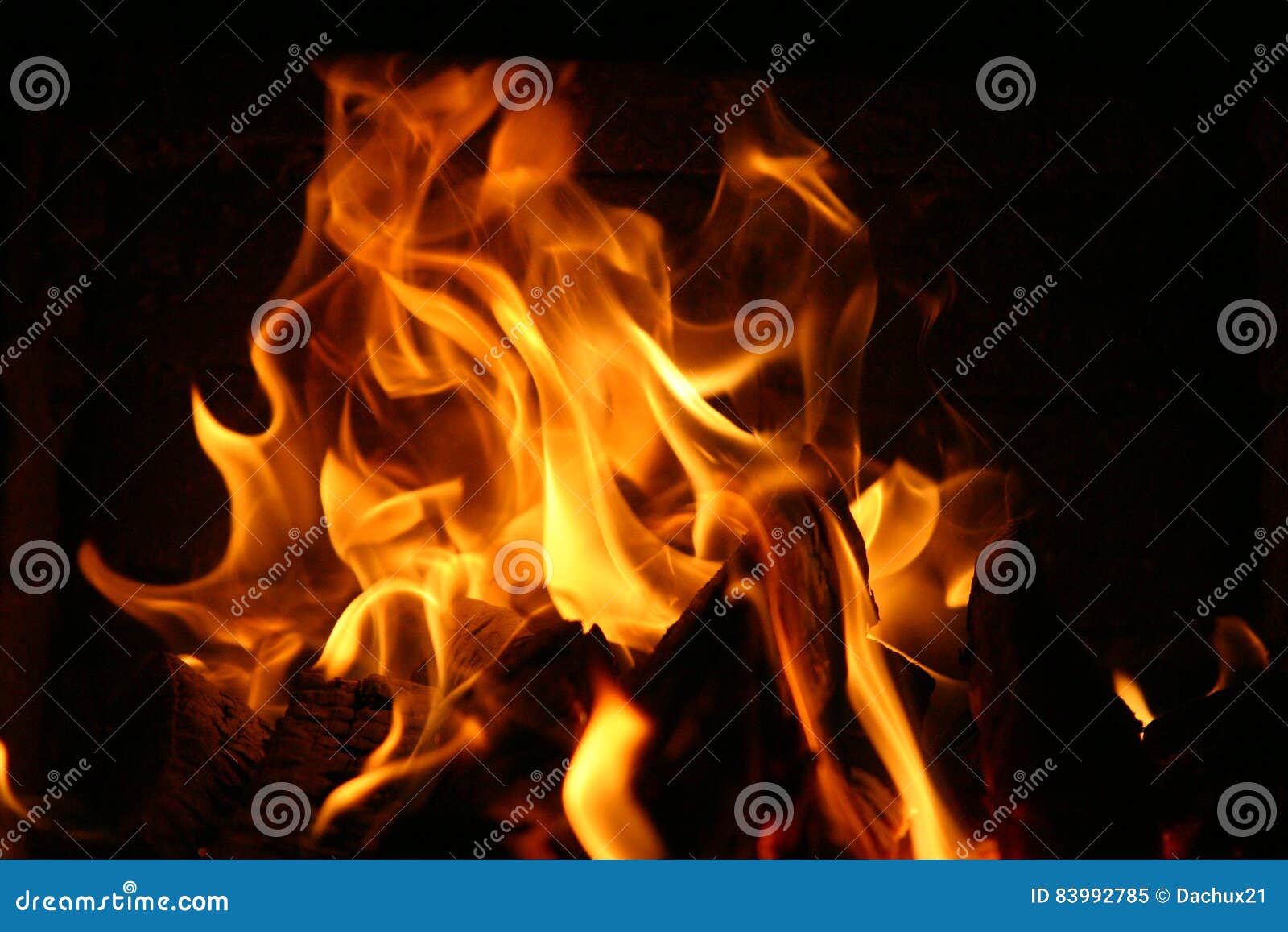 Fire Burning Inside a Brick Stove Stock Image - Image of flames ...