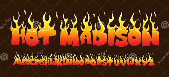 Fire Burning Letters Set. Latin Alphabet Stock Vector - Illustration of ...