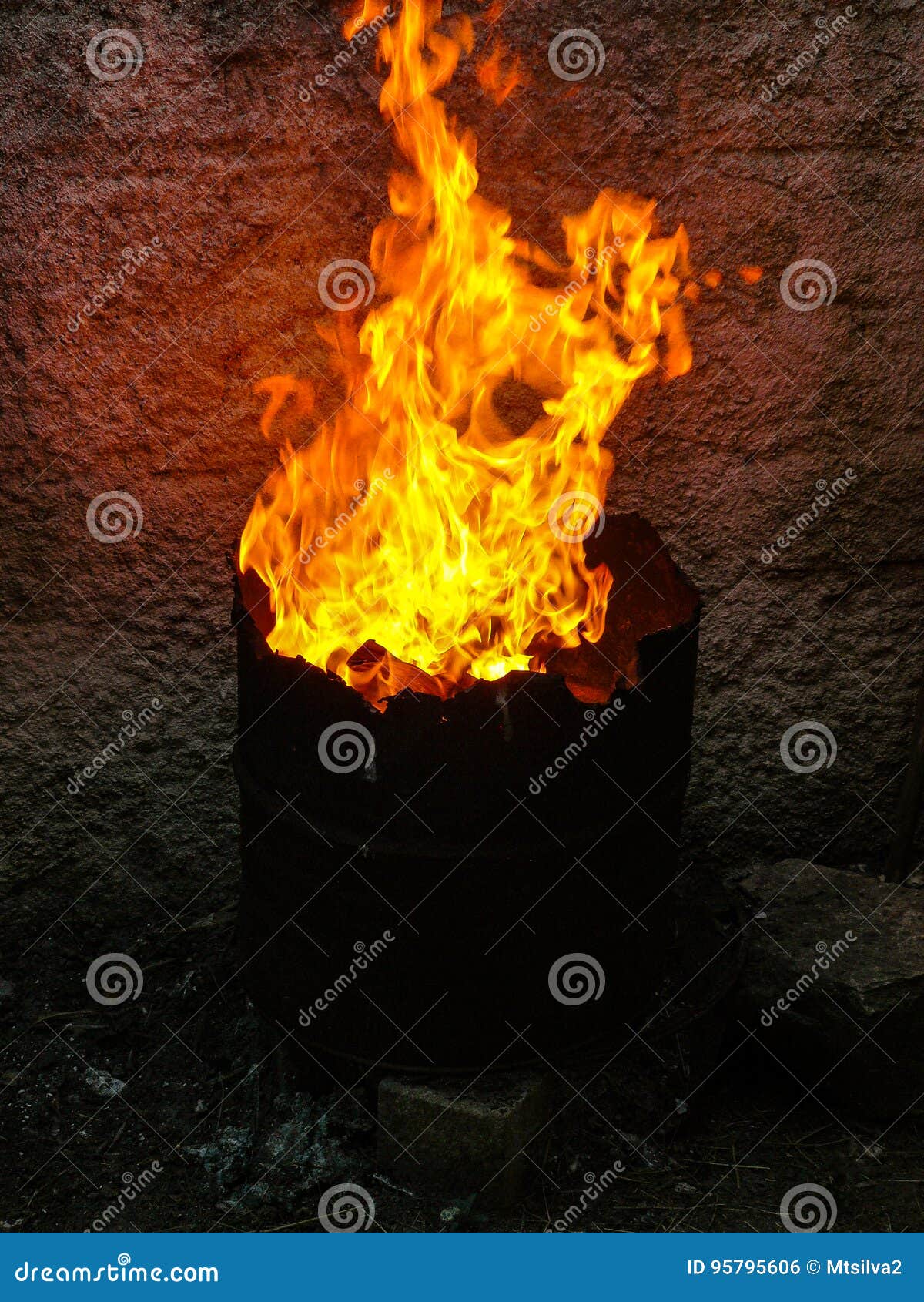 Fire stock photo. Image of orange, metal, burn, fire - 95795606