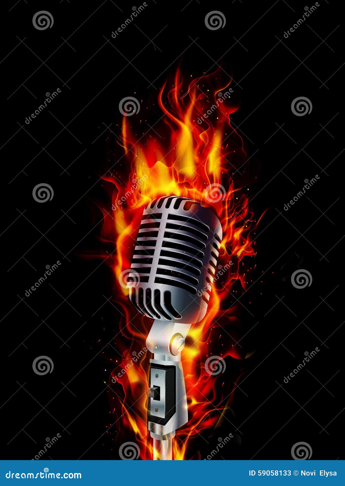 Microphone On Fire, Hot Mic In Flames, Rap Battle Rhymes Music, Karaoke ...