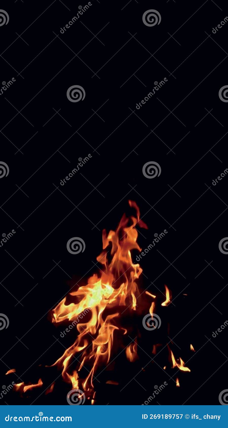 The Fire Burning at Night Looks Beautiful Stock Image - Image of fire ...