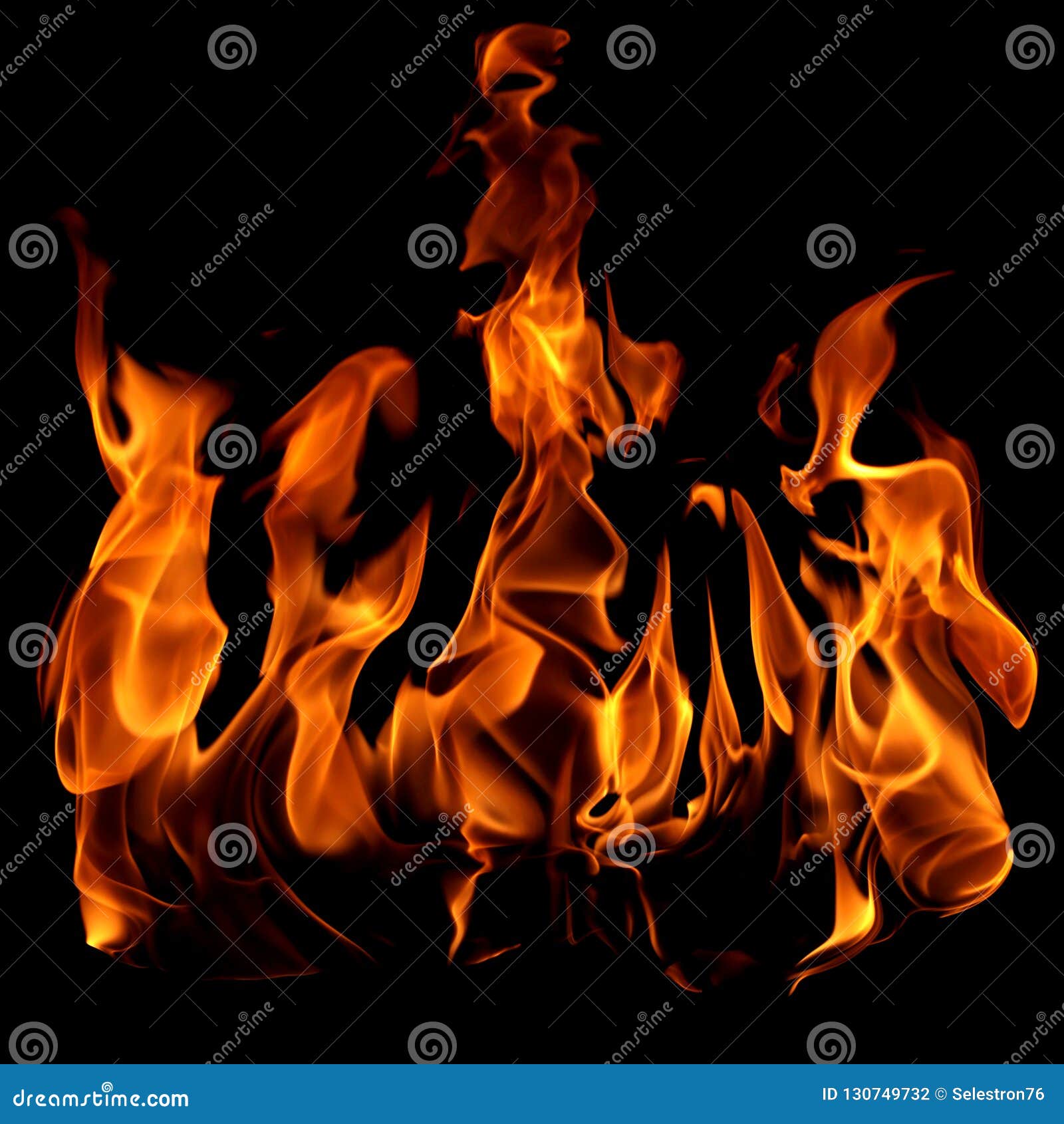 Fire - Burning Red-orange Hot Flame on a Horizontal Surface - Stock ...