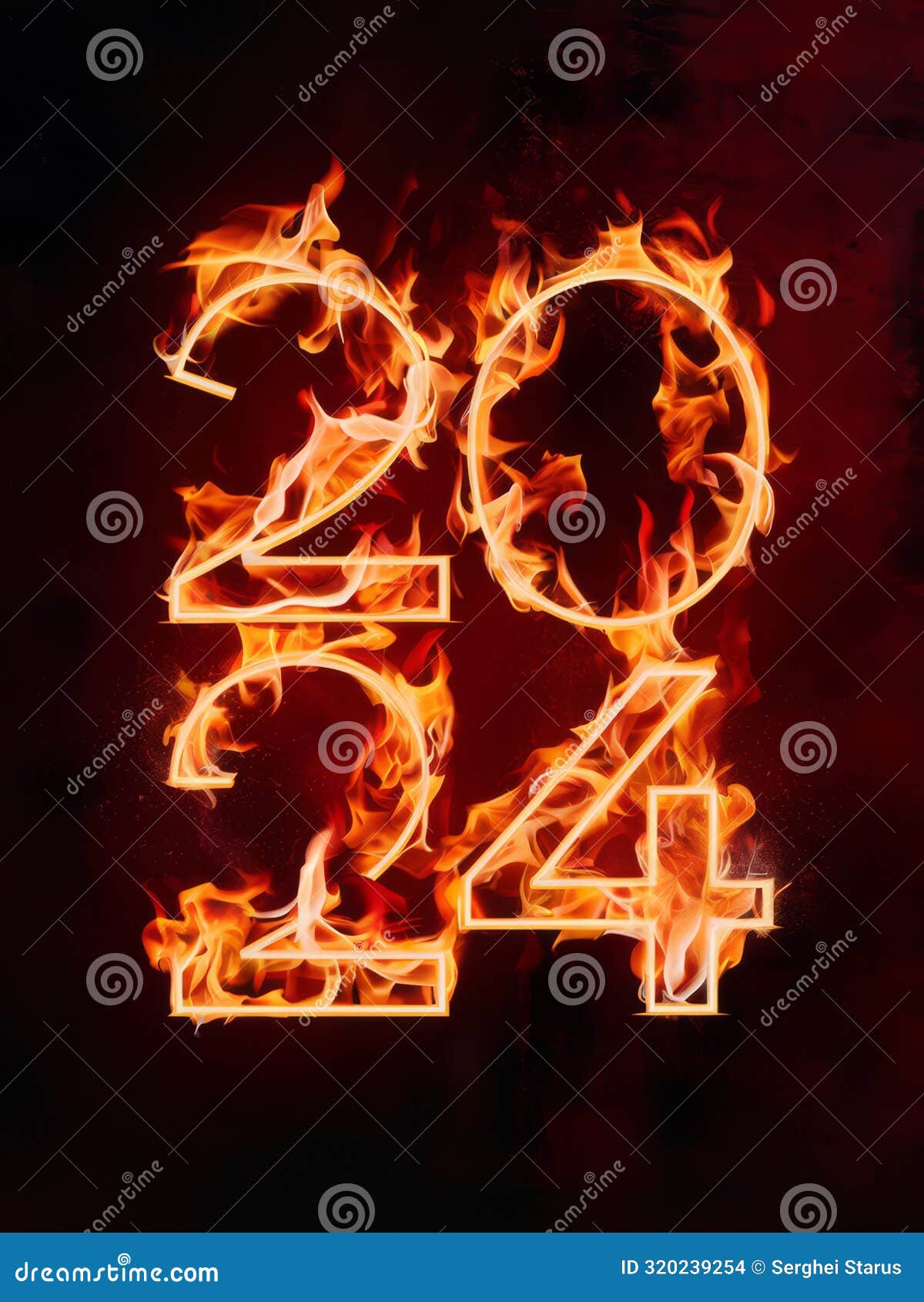 A Fire is Burning in the Shape of a Number 2024, AI Stock Photo - Image ...