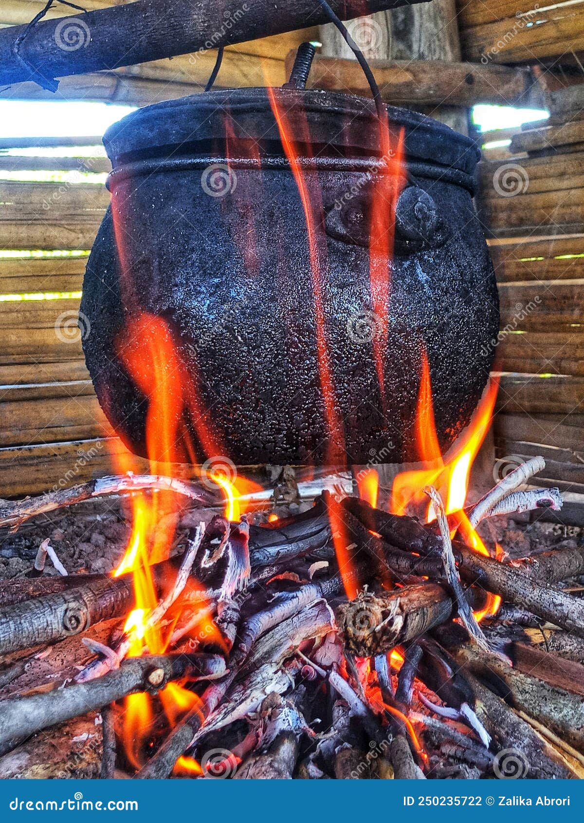 Fire Burning on a Traditional Stove Stock Photo - Image of food, quail ...