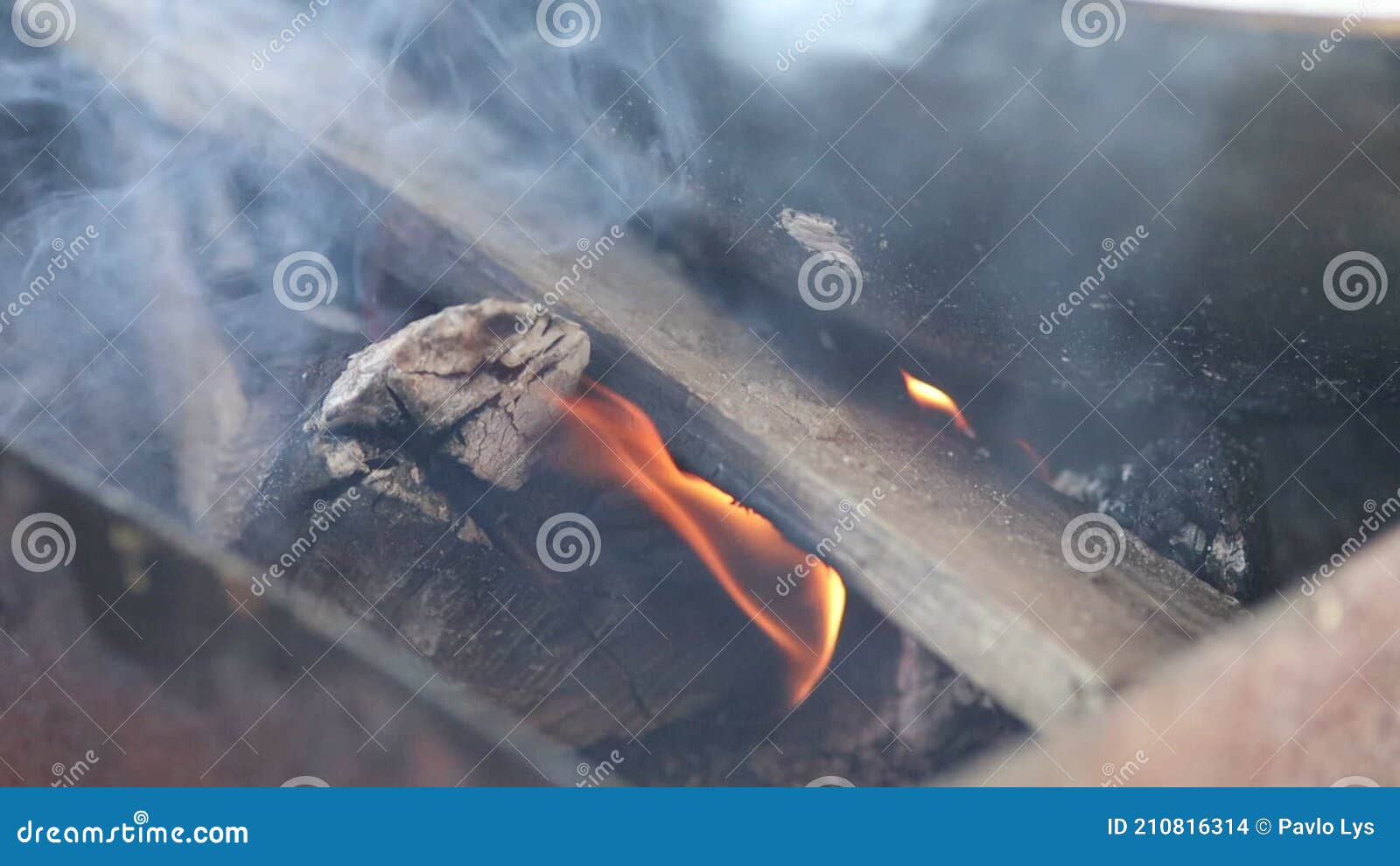 A Fire is Burning Under a Cauldron with Food Stock Footage - Video of ...