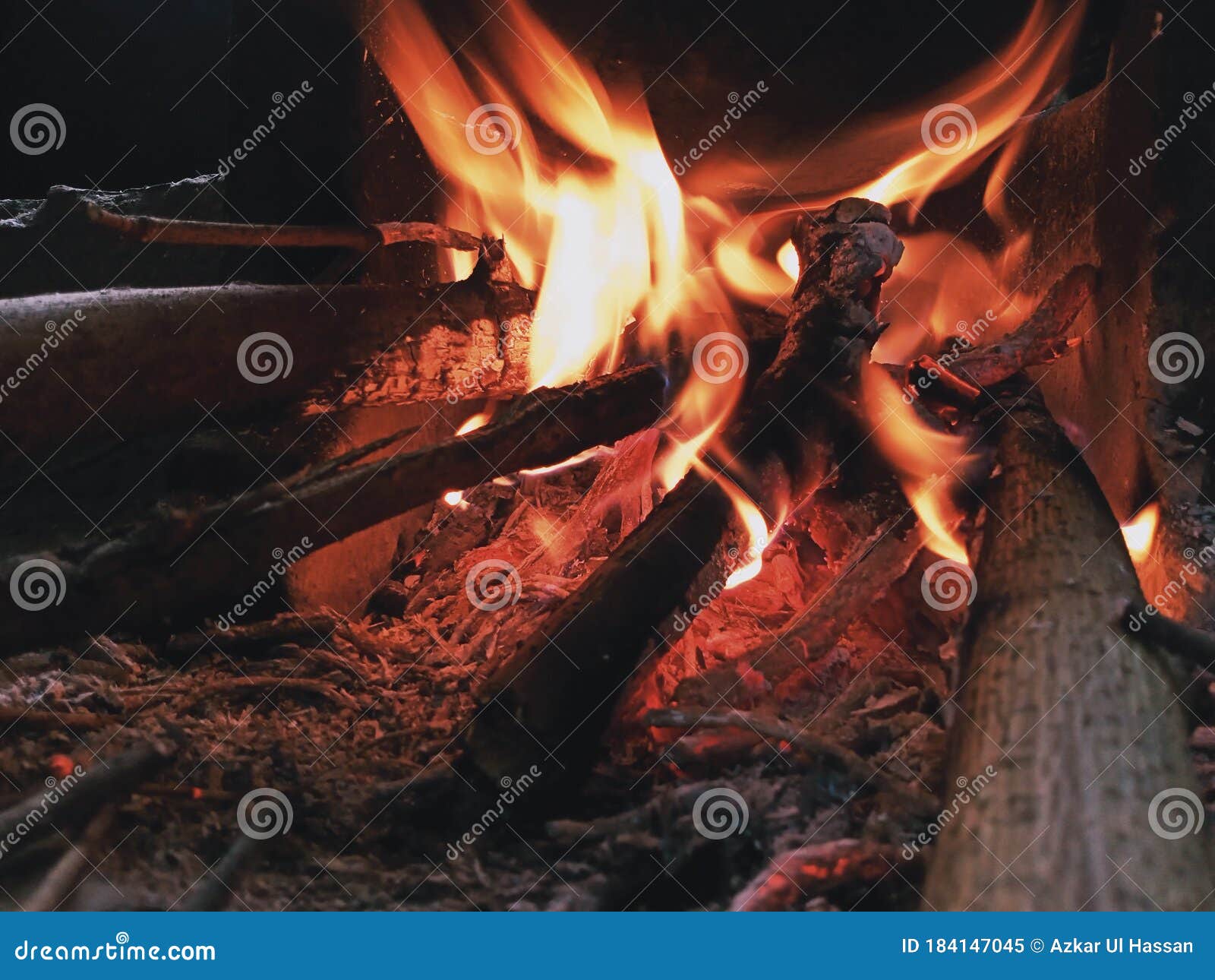 Fire burning in winter stock image. Image of quail, flame - 184147045