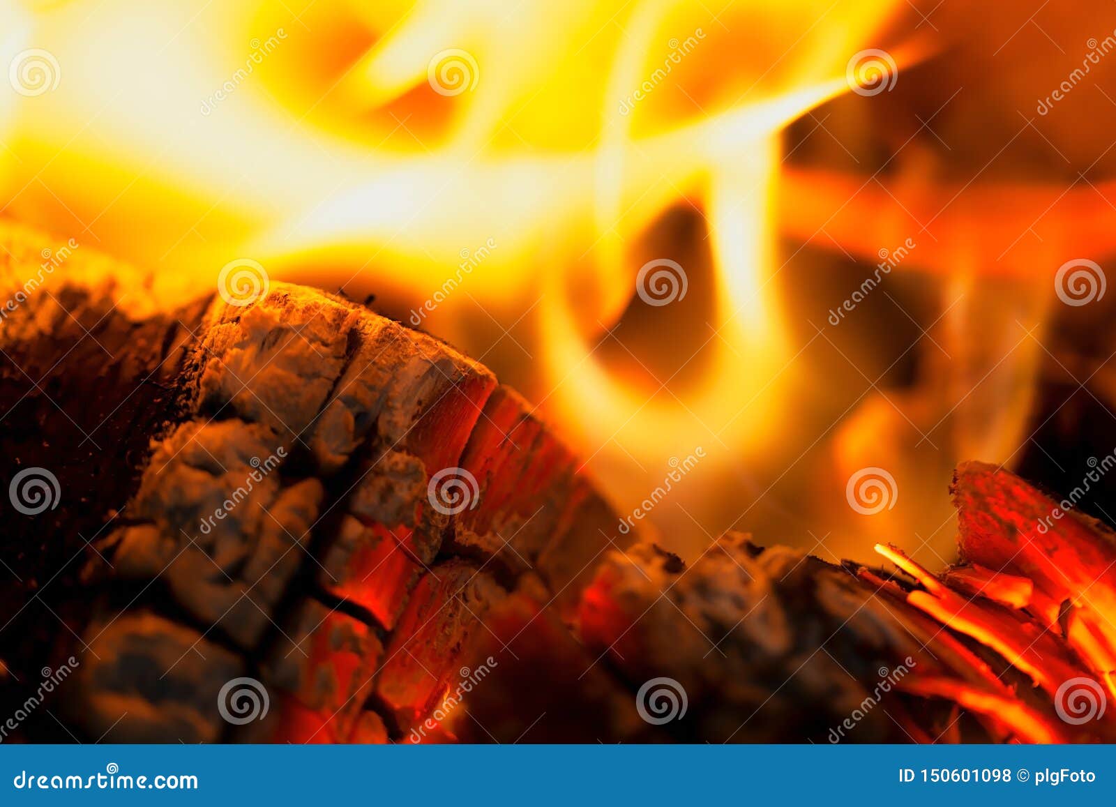The Fire with Burning Wood Embers Stock Photo - Image of camp, fireside ...