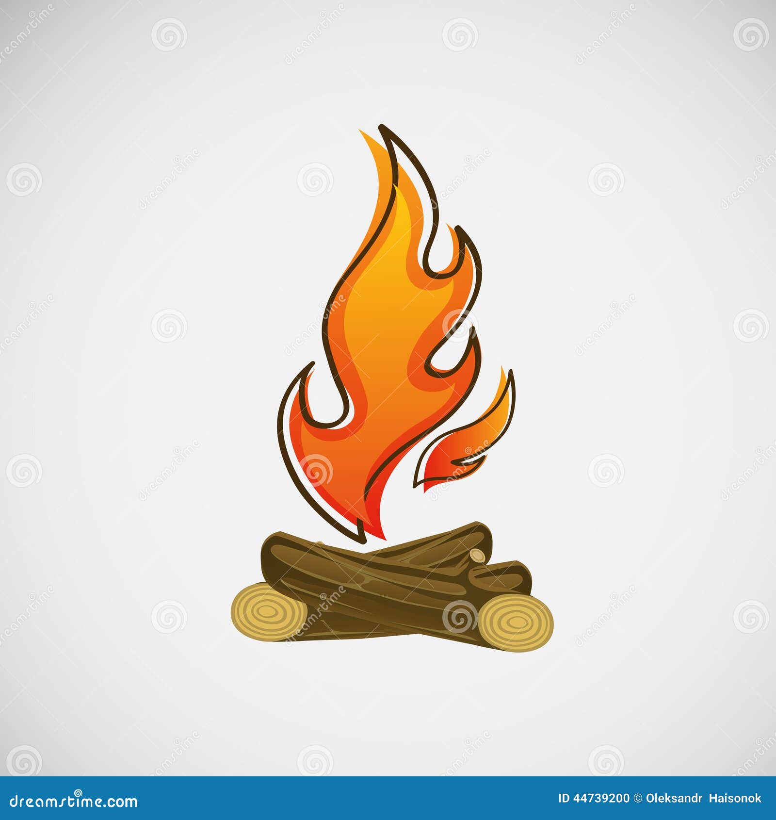 Fire, Burning on the Wood. Vector Design Stock Vector - Illustration of ...