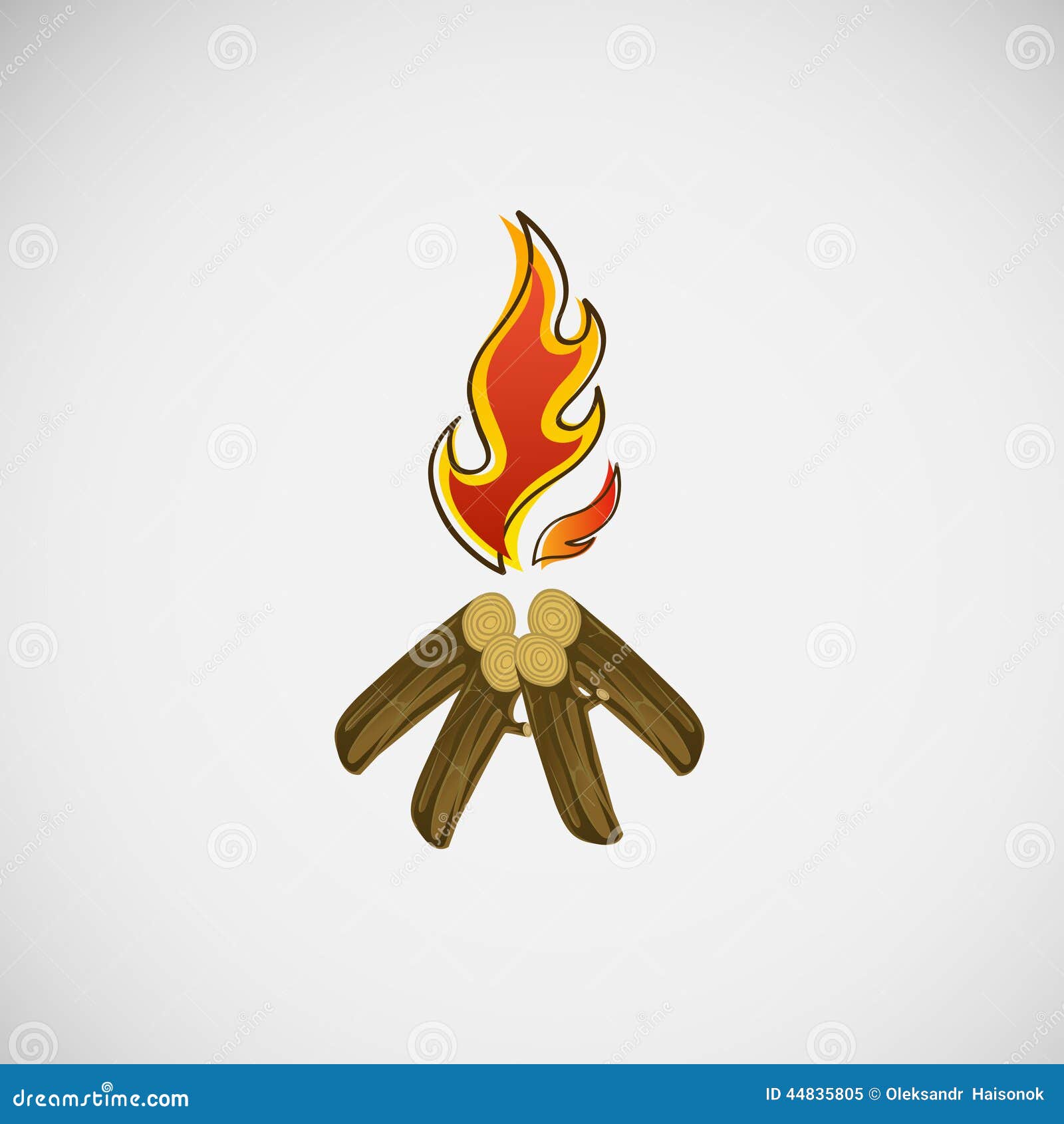 Fire, Burning on the Wood. Vector Design Stock Vector - Illustration of ...