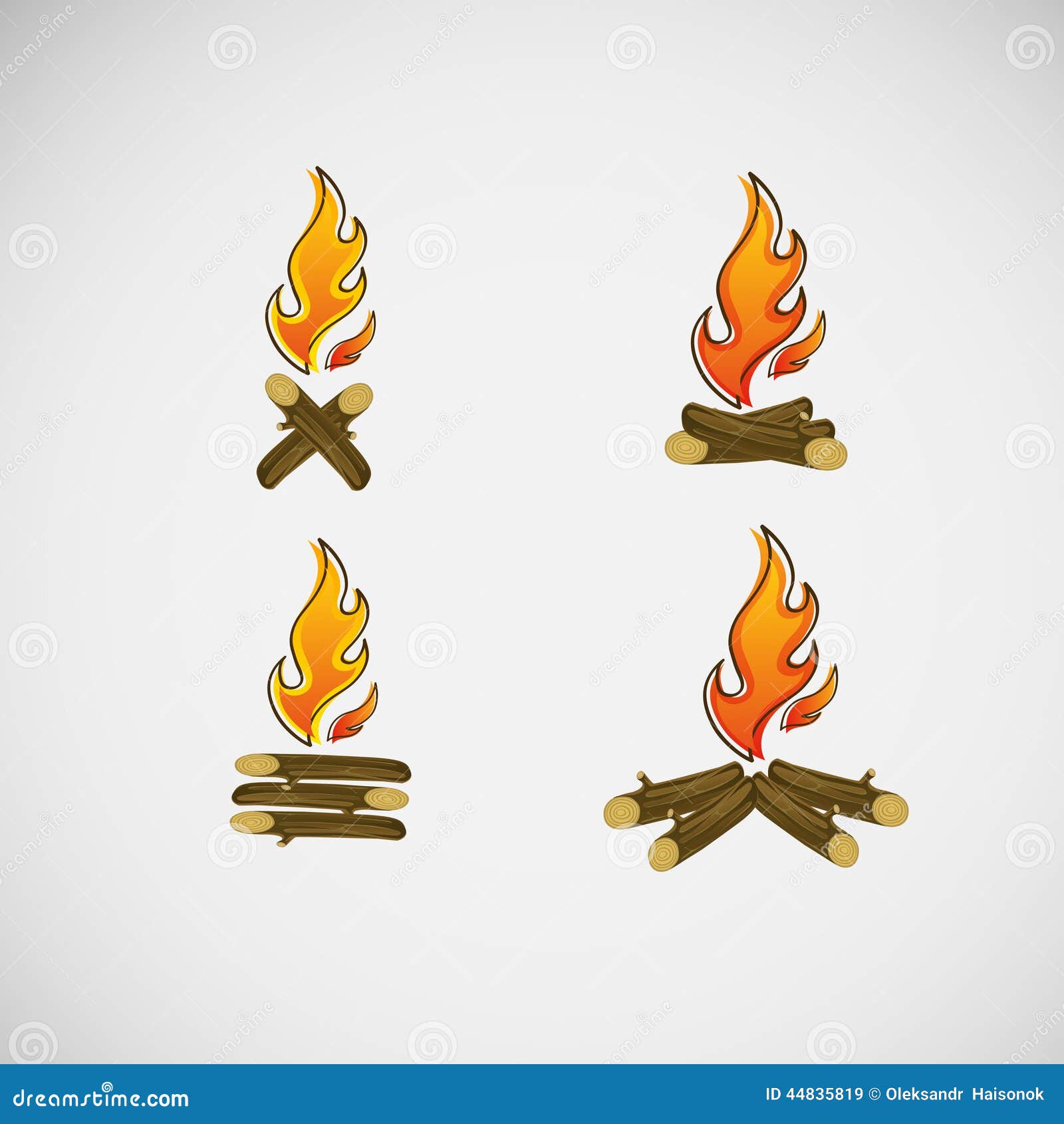 Fire, Burning on the Wood. Vector Design Stock Vector - Illustration of ...