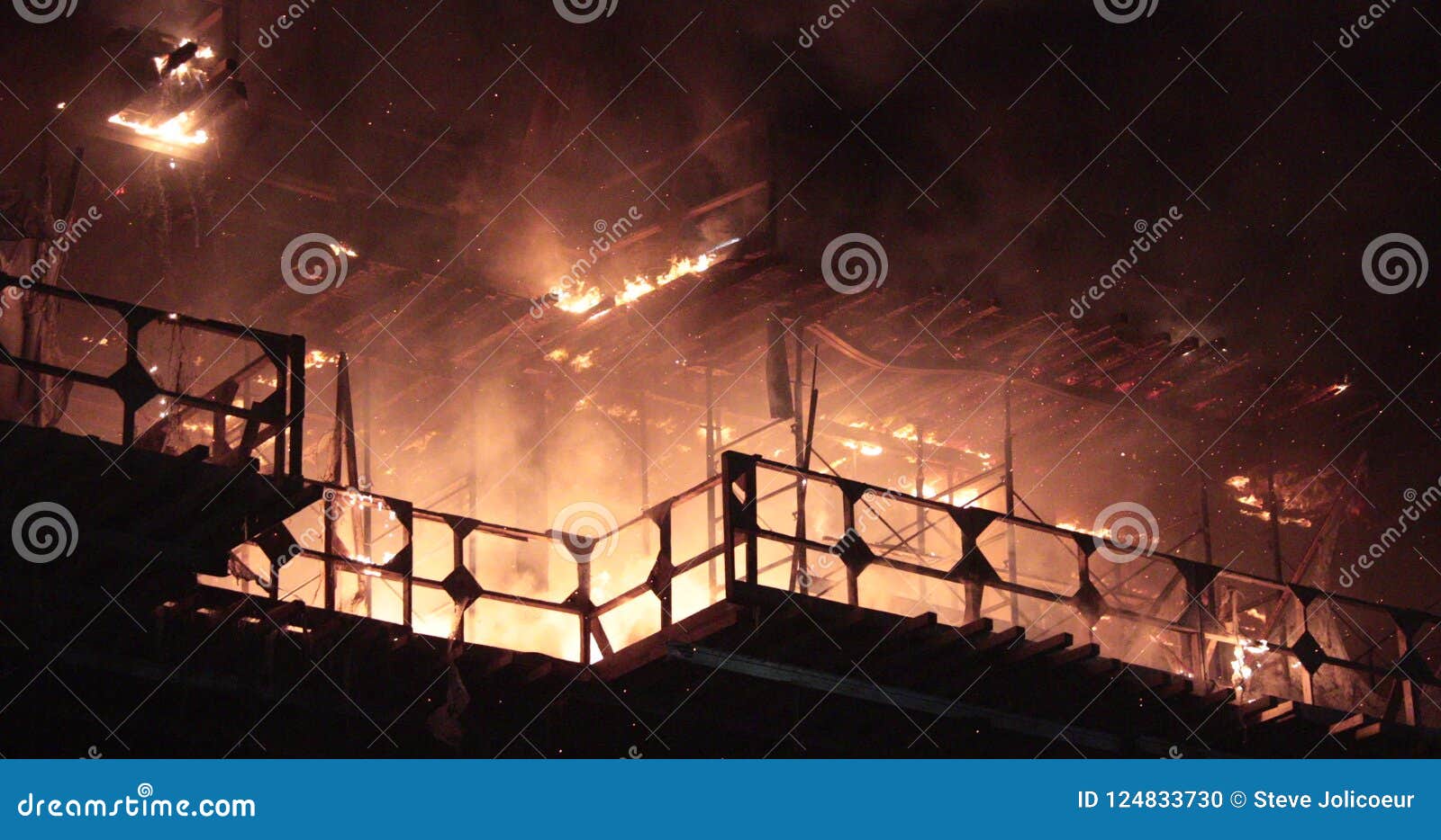 Fire Burns Building Under Construction Stock Footage - Video of fire ...