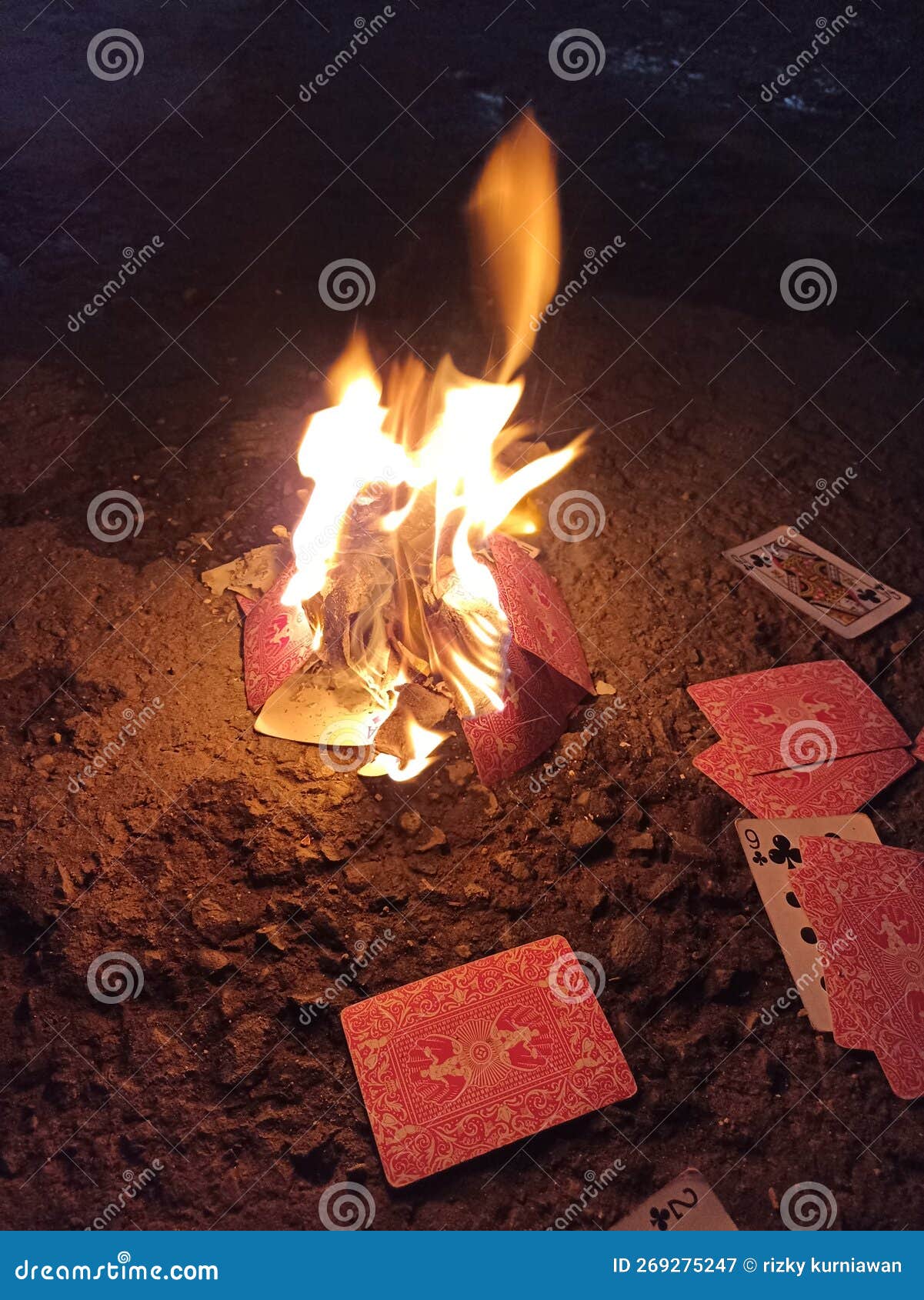 The Fire that Burns the Cards Stock Image - Image of cards, burns ...