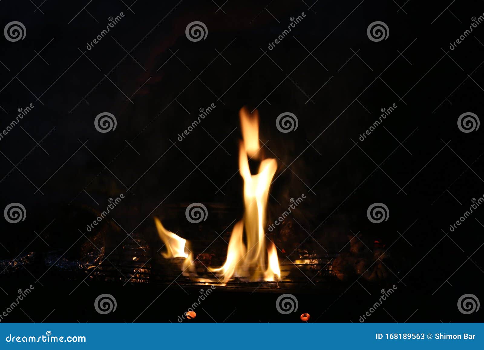 A Fire Burns in a Fire and Smoke Comes Stock Image - Image of intense ...