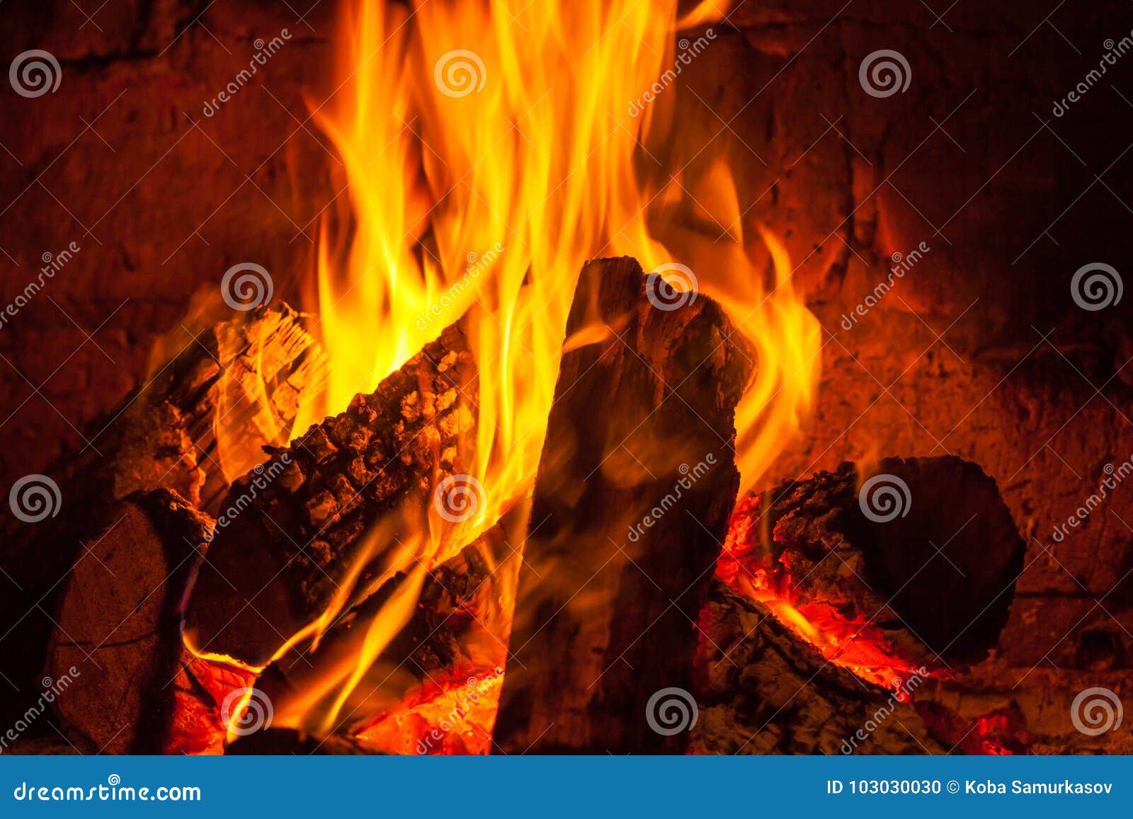 A Fire Burns in a Fireplace, Fire To Keep Warm Stock Photo - Image of ...
