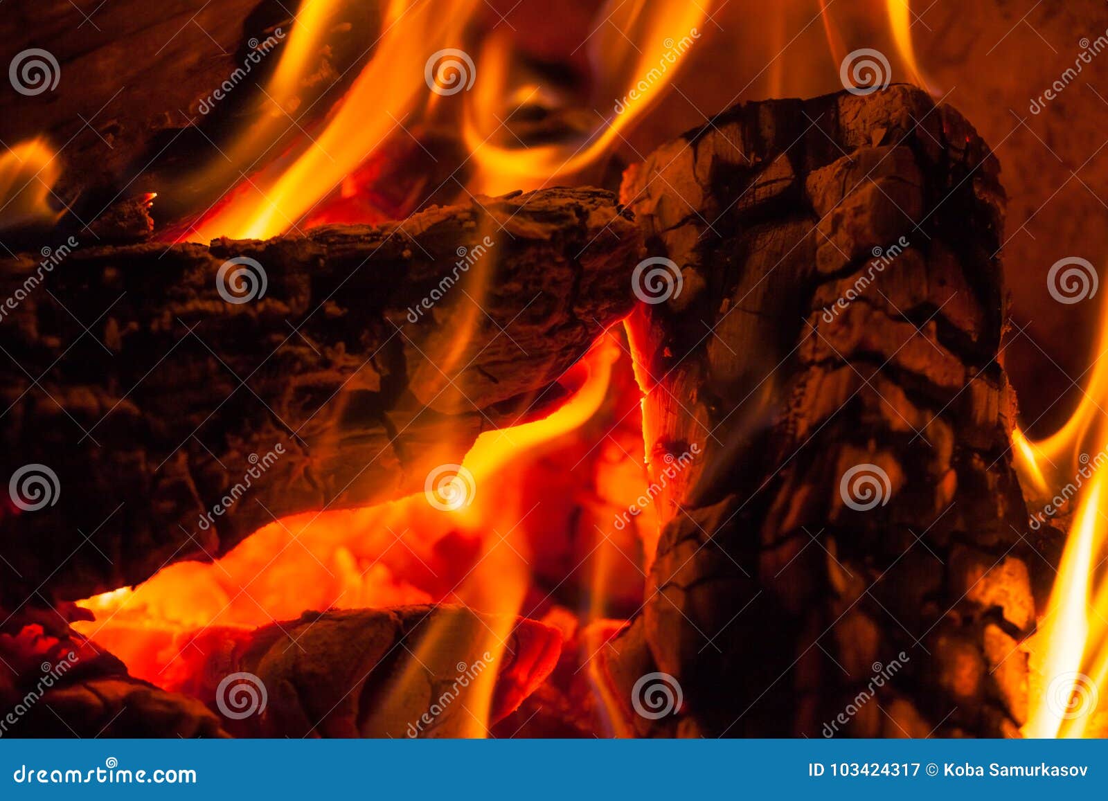A Fire Burns in a Fireplace, Fire To Keep Warm Stock Image - Image of ...