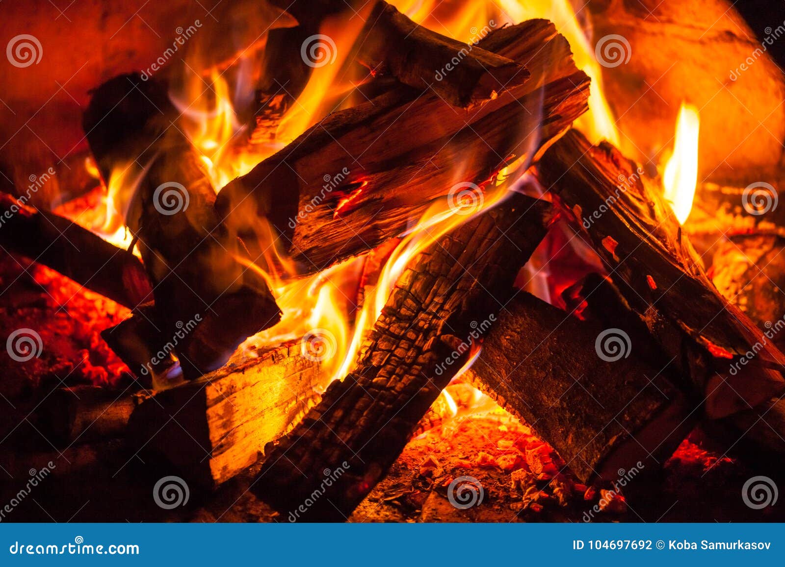 A Fire Burns in a Fireplace, Fire To Keep Warm Stock Photo - Image of ...