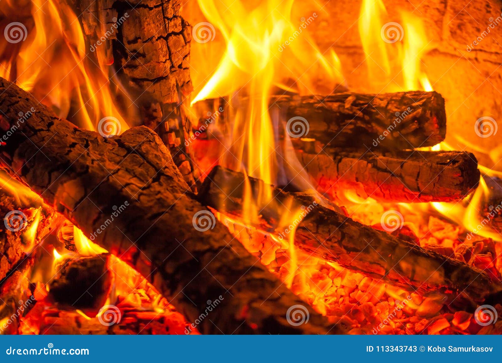A Fire Burns in a Fireplace, Fire To Keep Warm Stock Image - Image of ...
