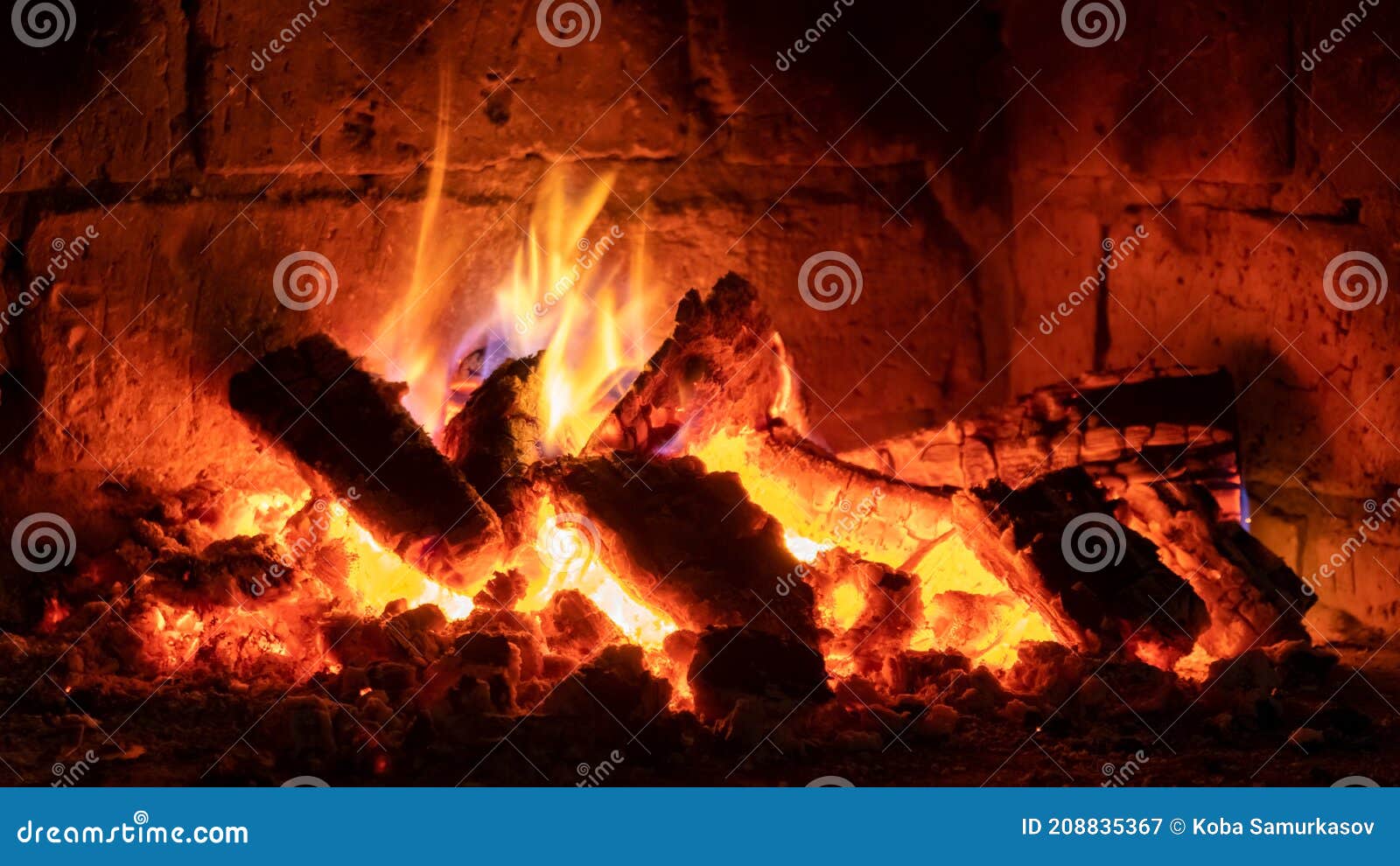 A Fire Burns in a Fireplace Fire To Keep Warm Stock Image - Image of ...
