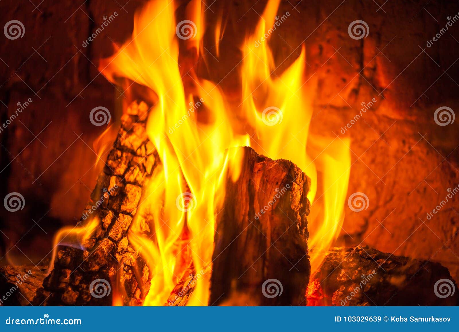 A Fire Burns in a Fireplace, Fire To Keep Warm Stock Image - Image of ...