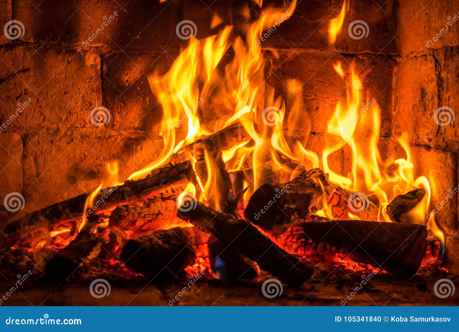 A Fire Burns in a Fireplace, Fire To Keep Warm Stock Photo - Image of ...