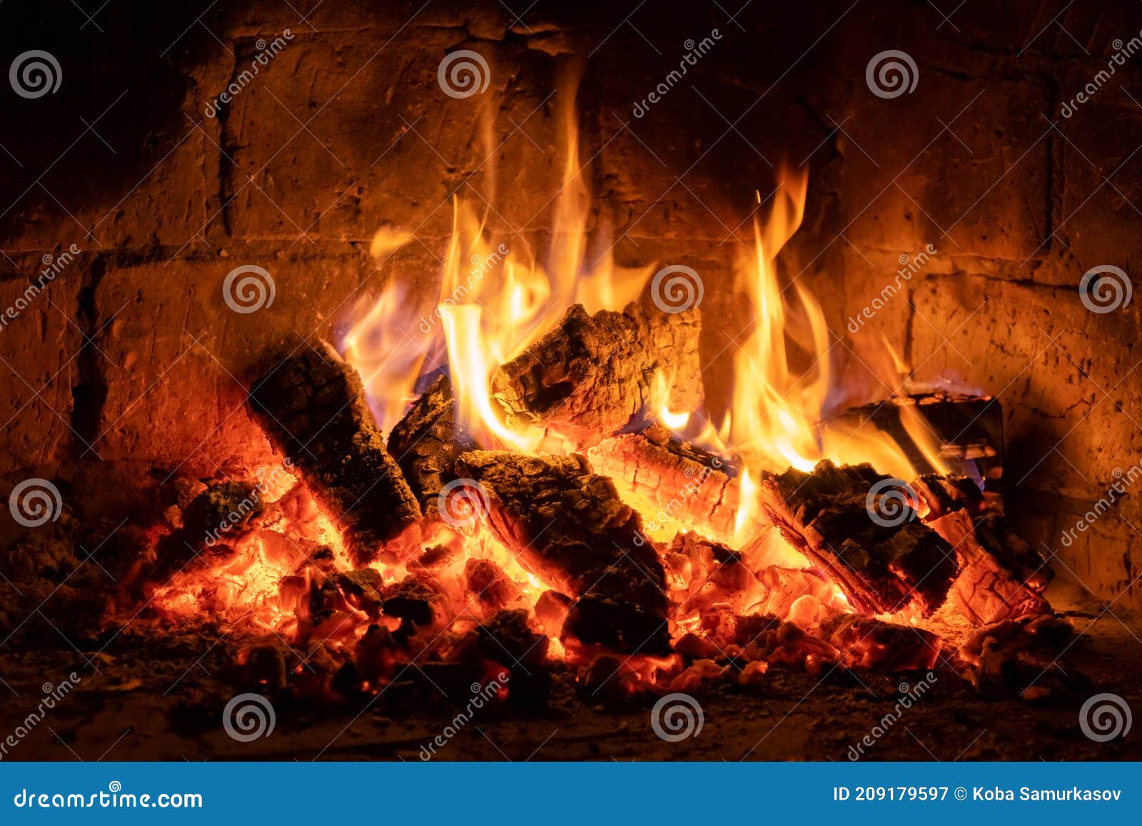 A Fire Burns in a Fireplace Fire To Keep Warm Stock Image - Image of ...