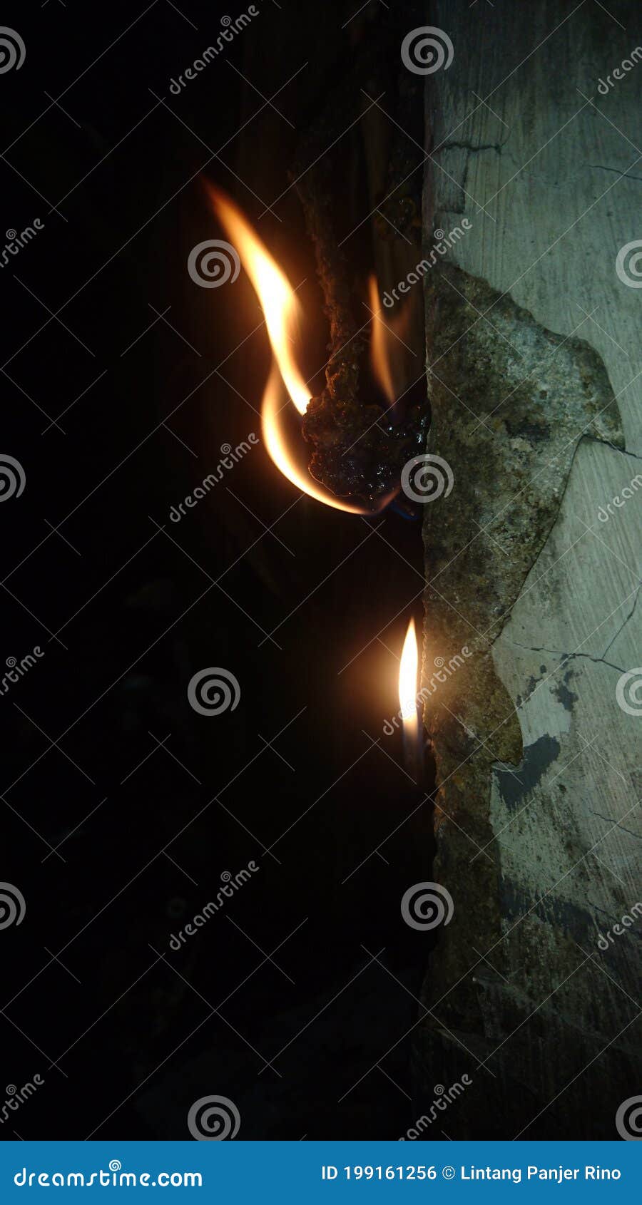 A Fire that Burns a Rope at Night Stock Photo - Image of bonfire, flame ...