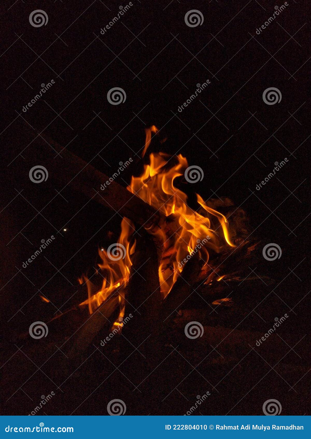 The Fire that Burns in the Silence of the Dark Night Stock Photo ...