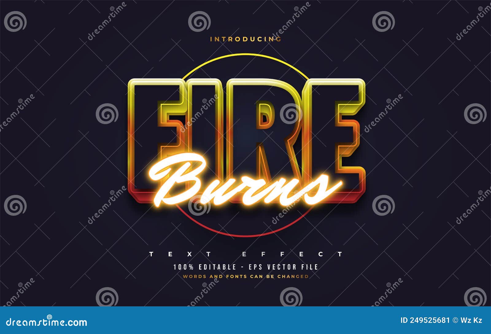 Fire Burns Text Style Effect. Editable Text Style with 3D and Fire ...