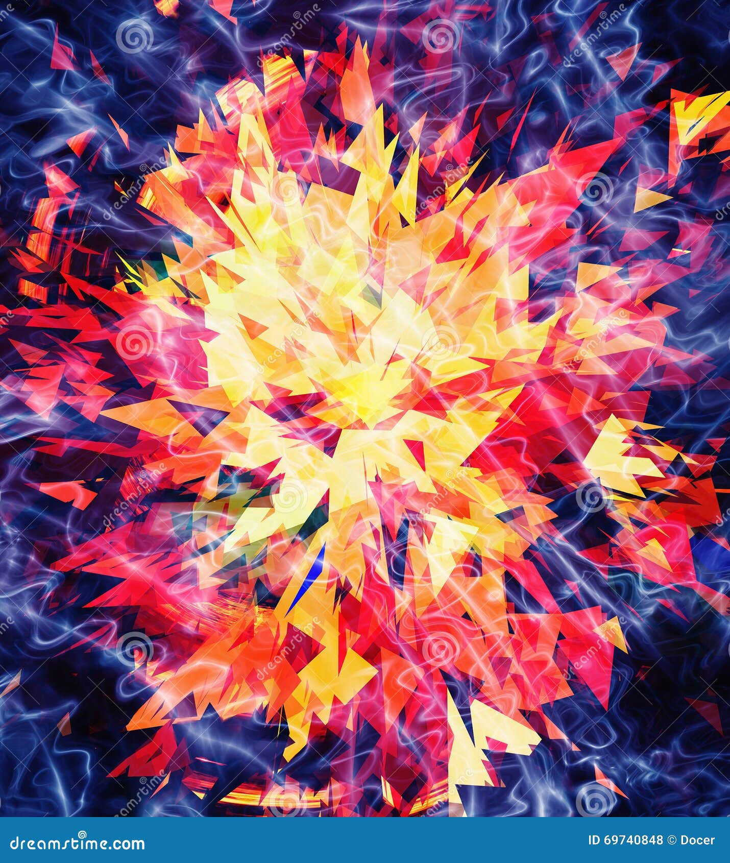 Fire Burst and Broken Elements Stock Illustration - Illustration of ...