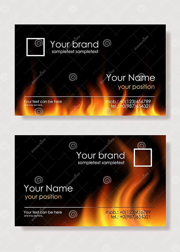 Fire business cards stock vector. Illustration of card - 9480856