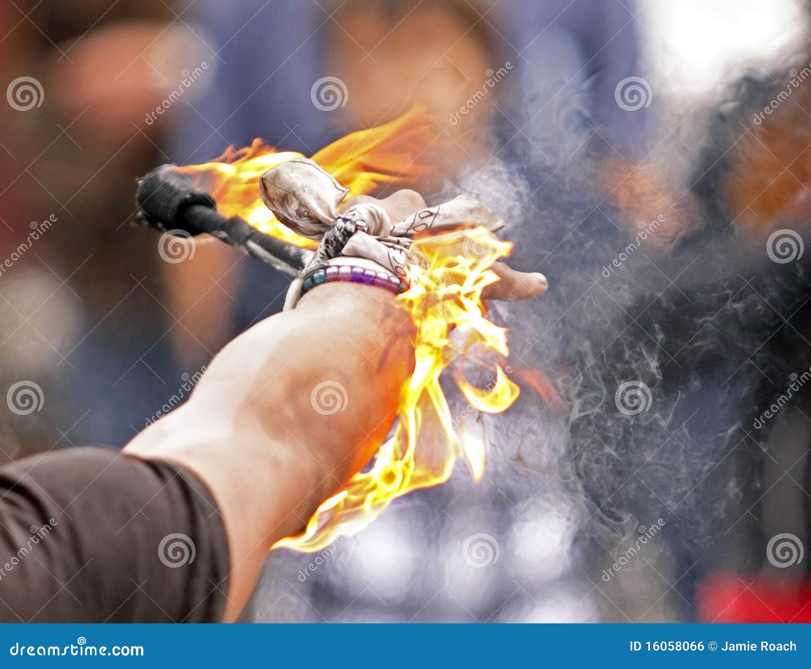 Fire Busker Juggle Arm Closeup Stock Photo - Image of safety, equipment ...