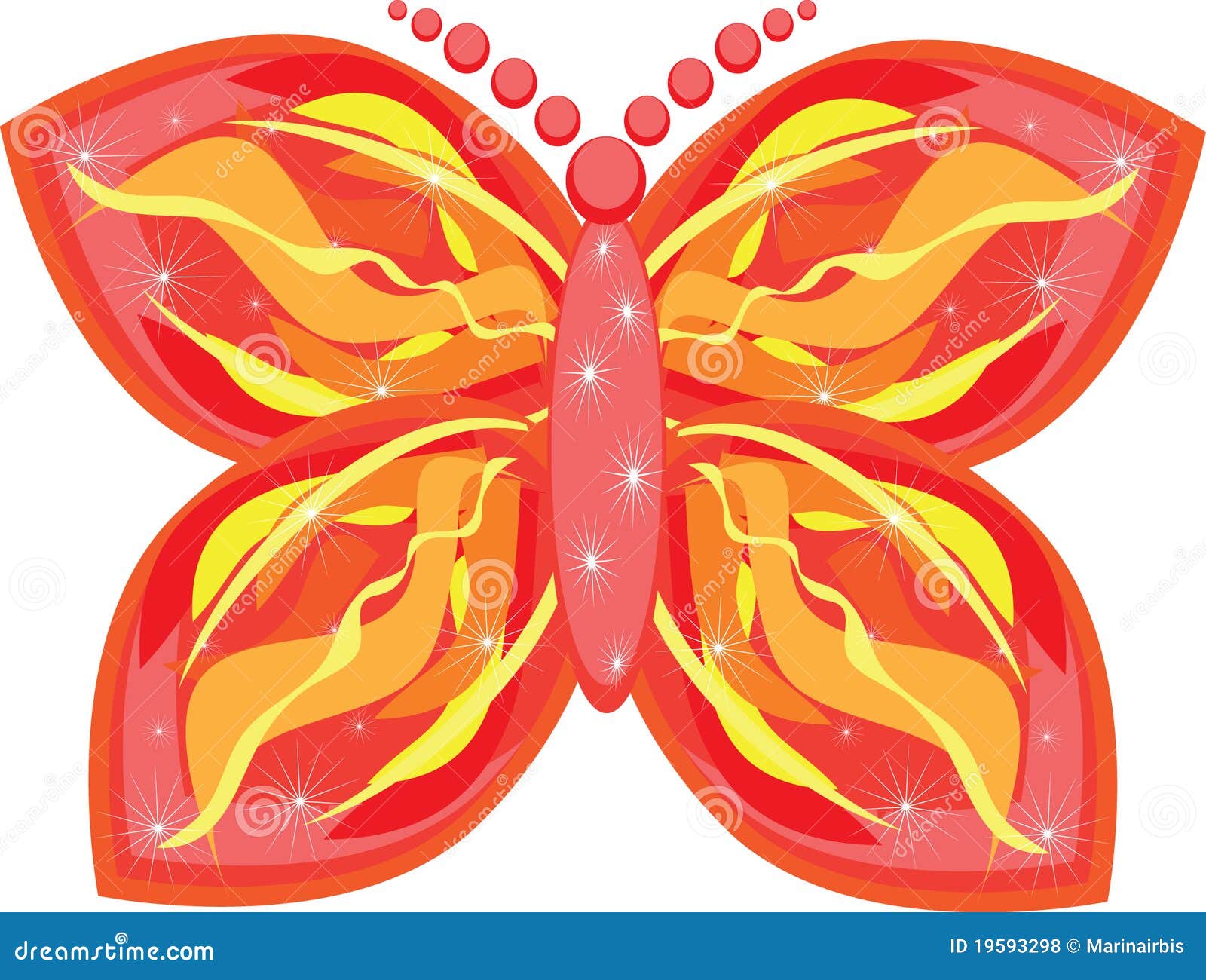 Fire Butterfly On Isolated Background Stock Vector - Illustration of ...