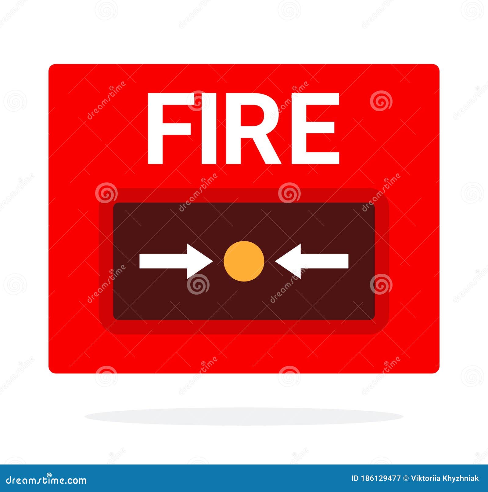 Fire button stock vector. Illustration of isolated, danger - 186129477
