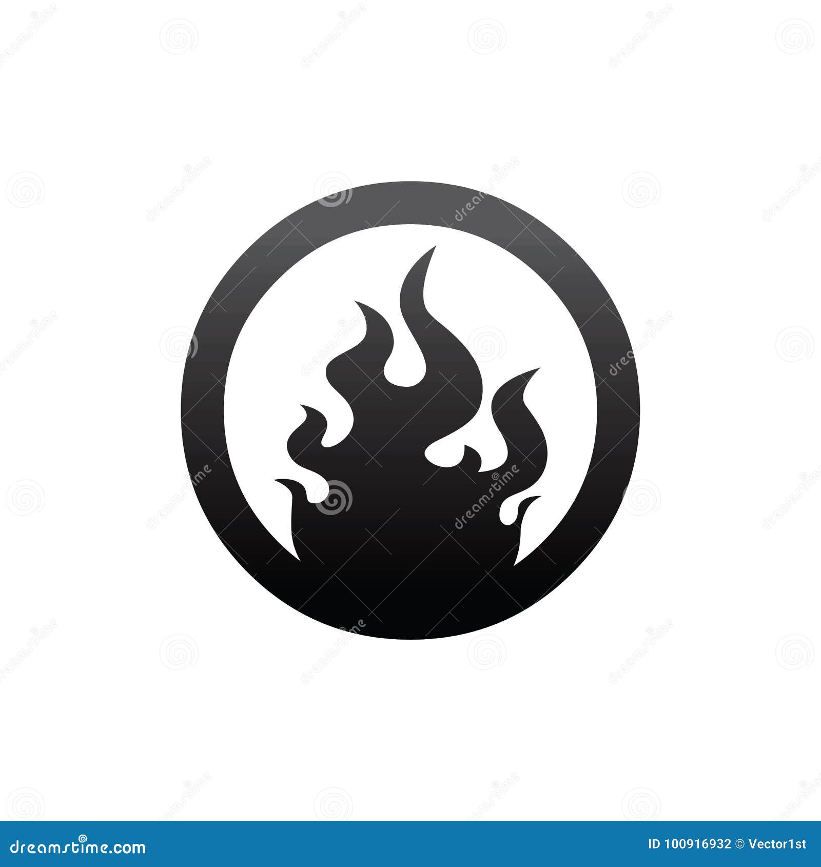 Fire Button Icon Template Art Stock Vector - Illustration of icon ...