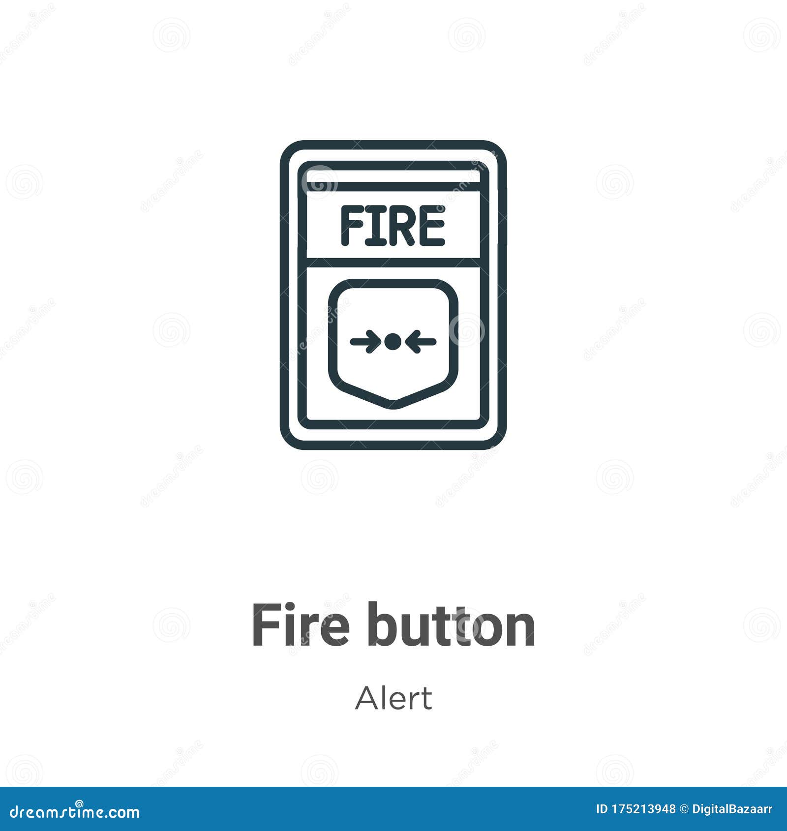 Fire Button Outline Vector Icon. Thin Line Black Fire Button Icon, Flat ...