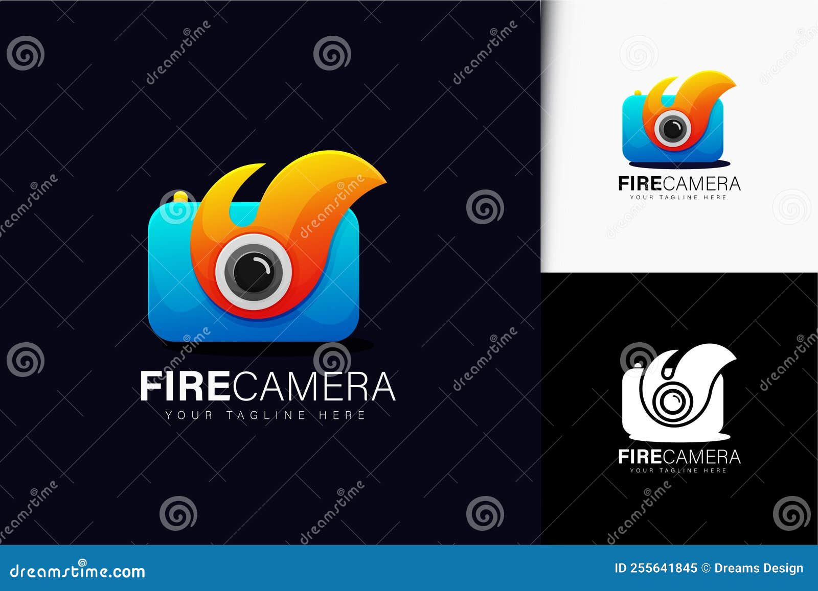 Fire Camera Logo Design with Gradient Stock Vector - Illustration of ...