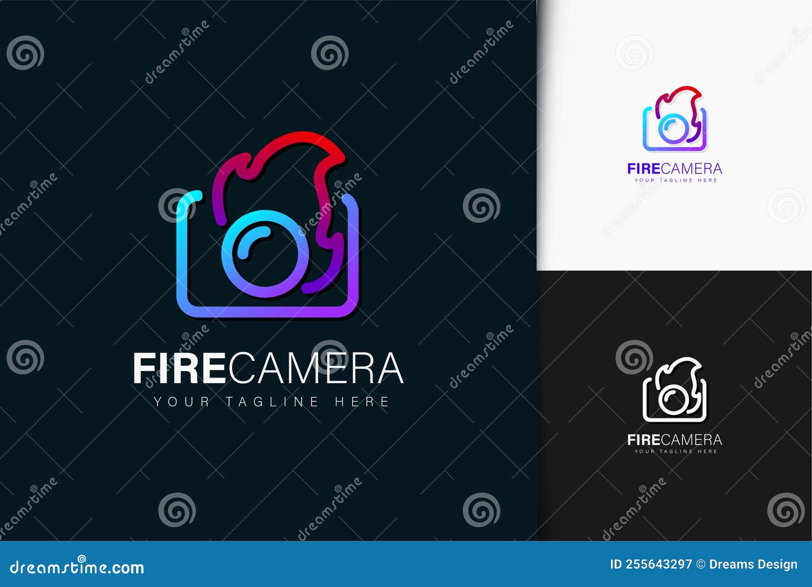 Fire Camera Logo Design with Gradient Stock Vector - Illustration of ...