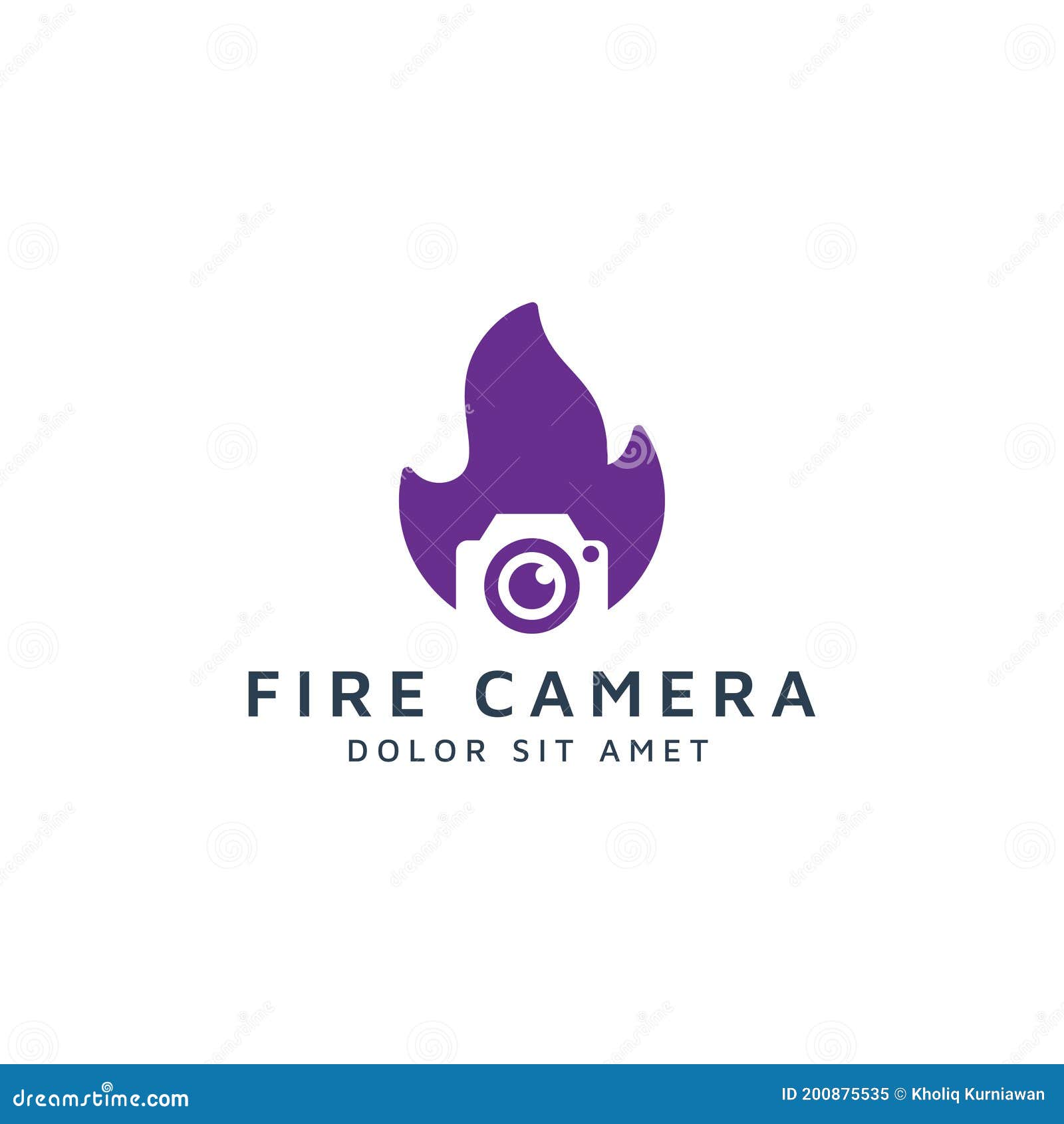 Fire and Camera Negative Space Logo Design Stock Vector - Illustration ...