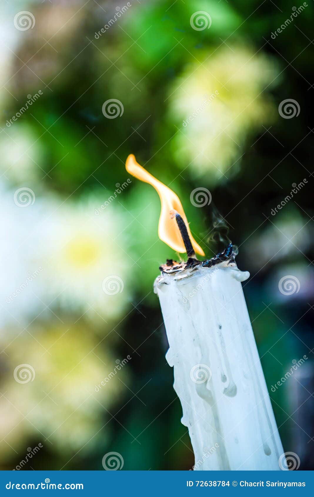 Fire on candle stock photo. Image of flame, closeup, field - 72638784
