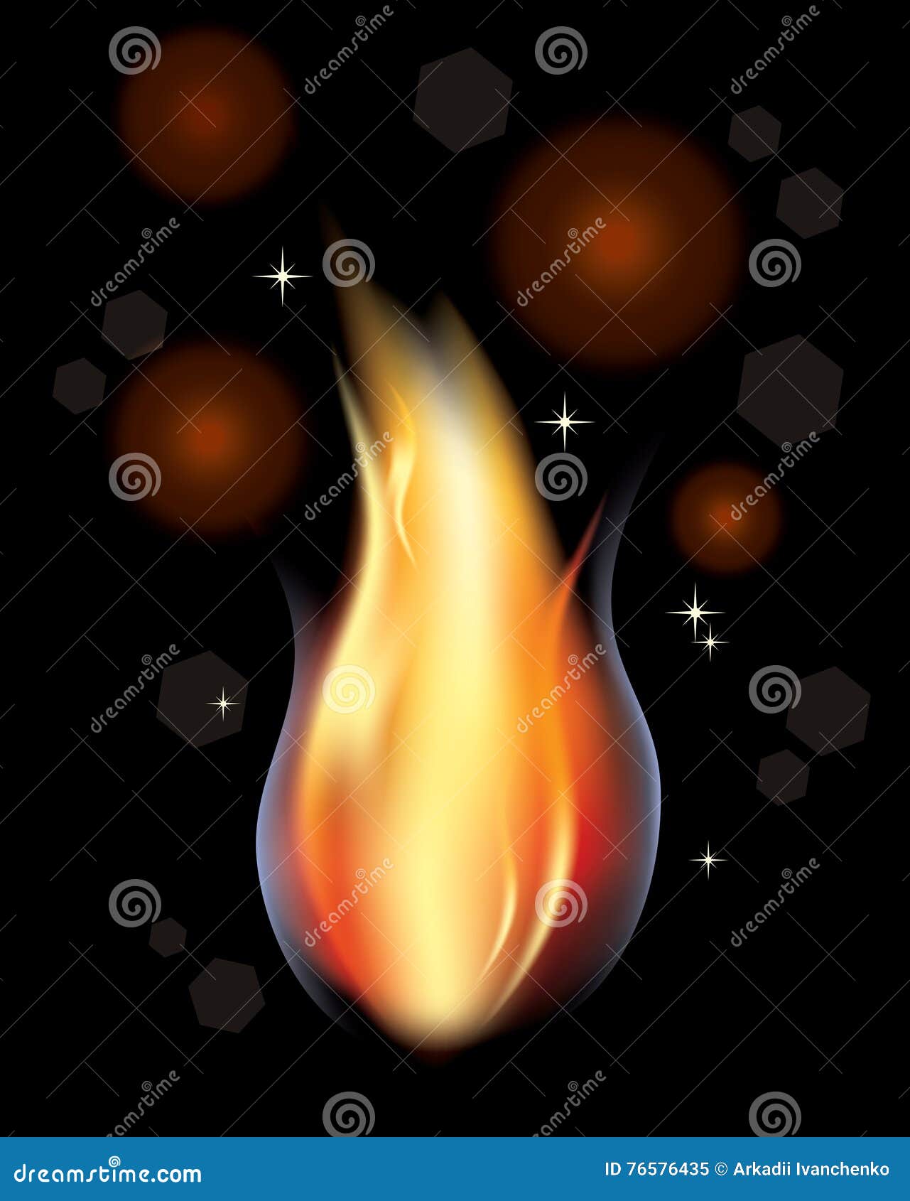 A fire of candle stock vector. Illustration of drawn - 76576435