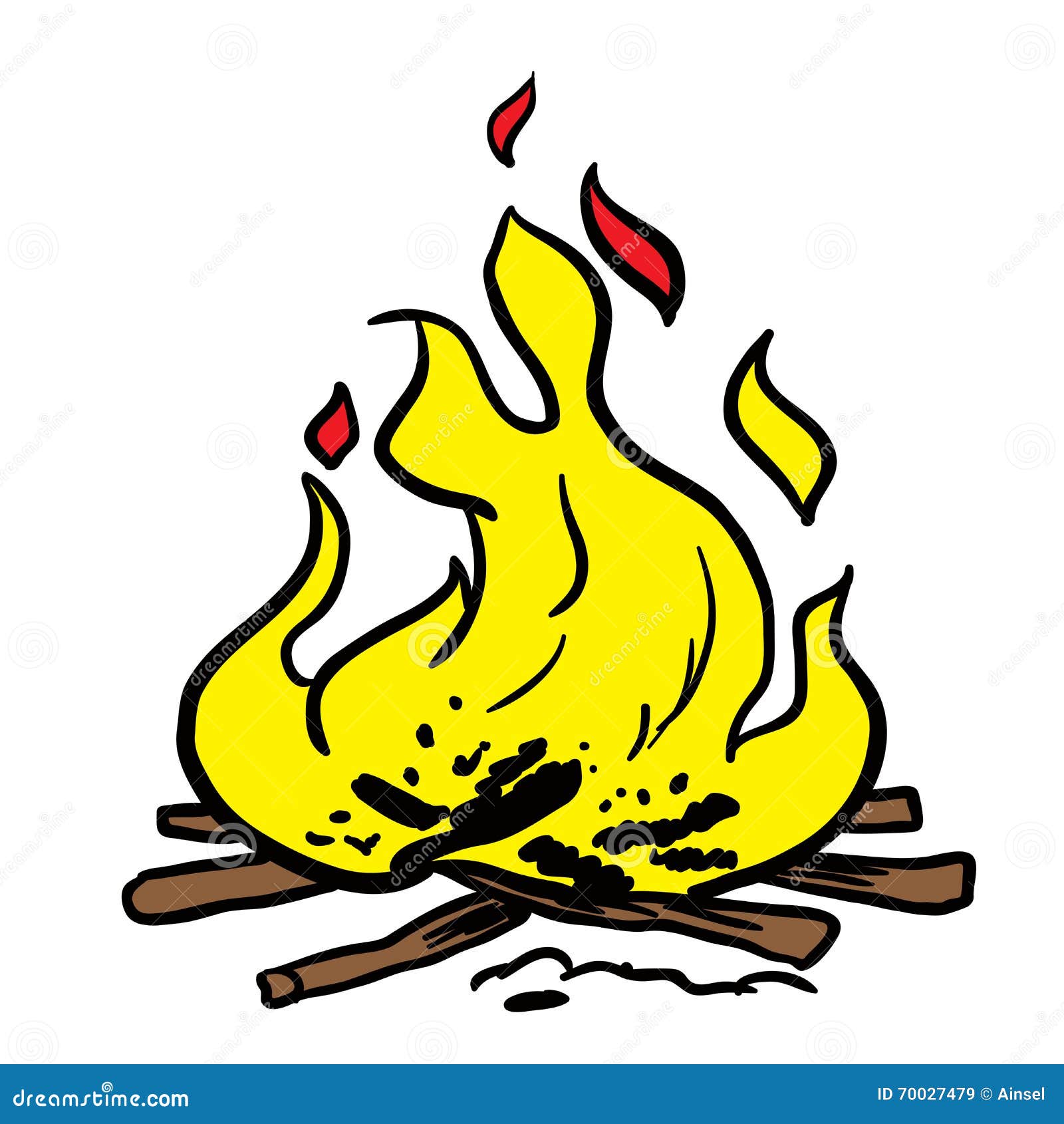 Fire stock vector. Illustration of drawing, hand, funny - 70027479