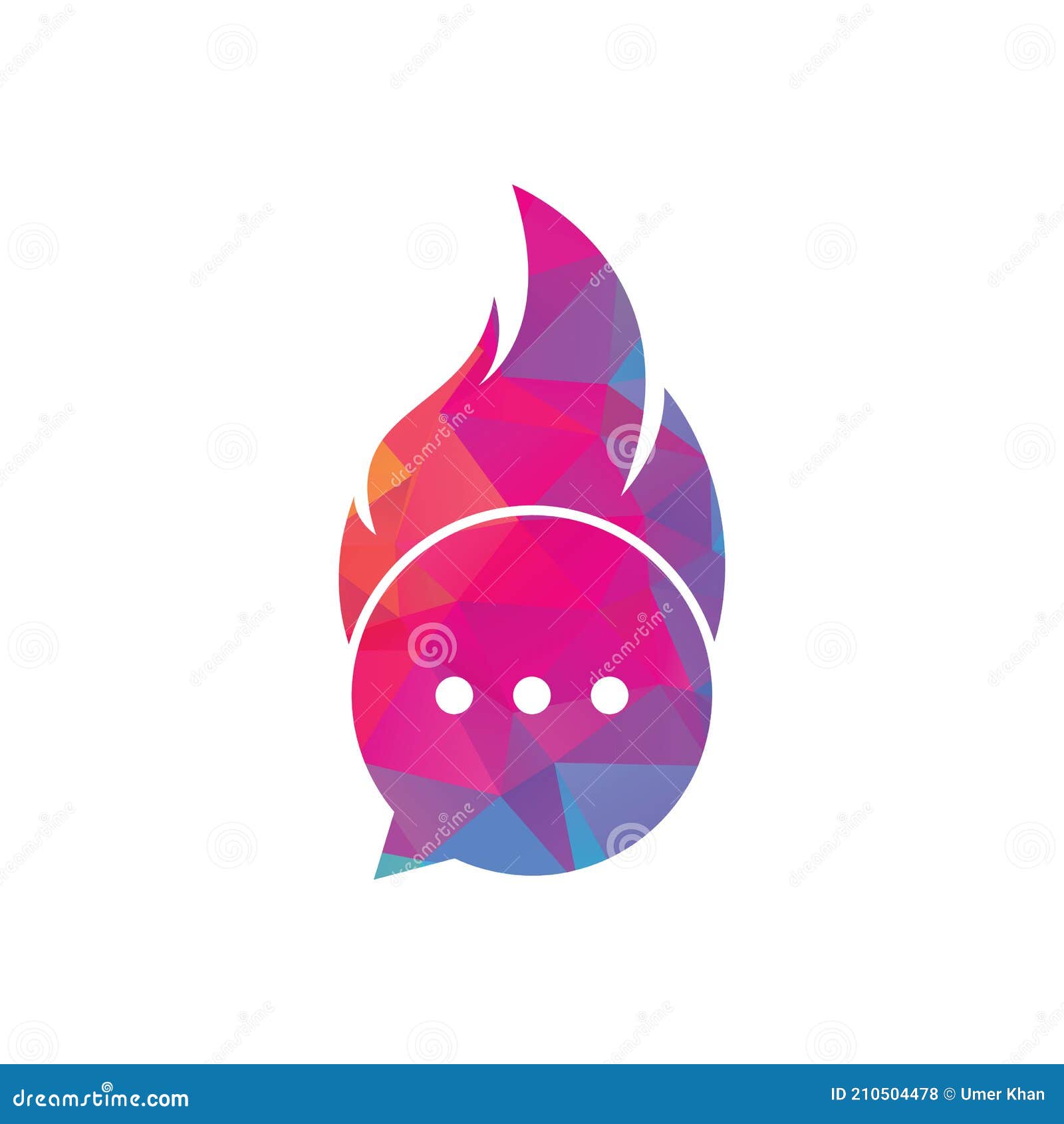 Fire Chat Logo Template Vector. Stock Vector - Illustration of icon ...