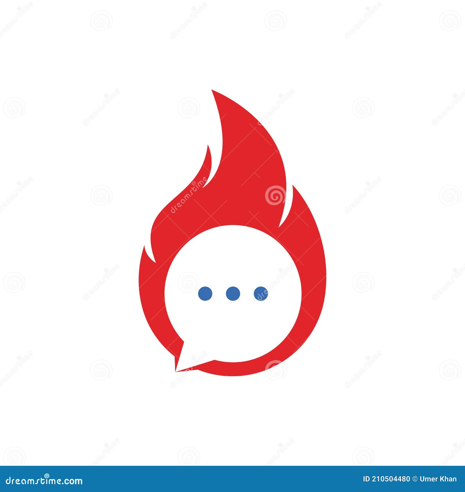 Fire Chat Logo Template Vector. Stock Vector - Illustration of isolated ...