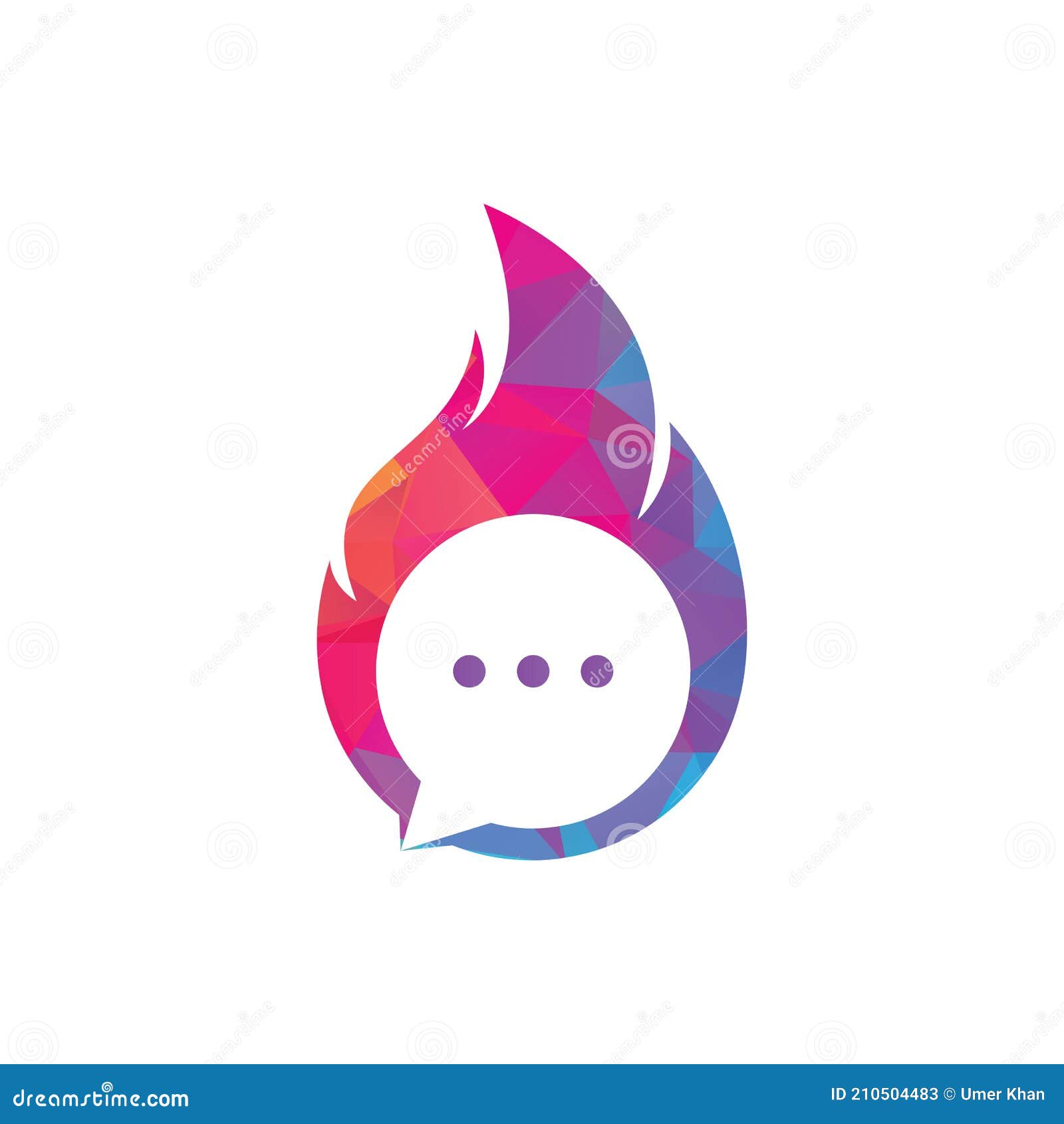 Fire Chat Logo Template Vector. Stock Vector - Illustration of ...