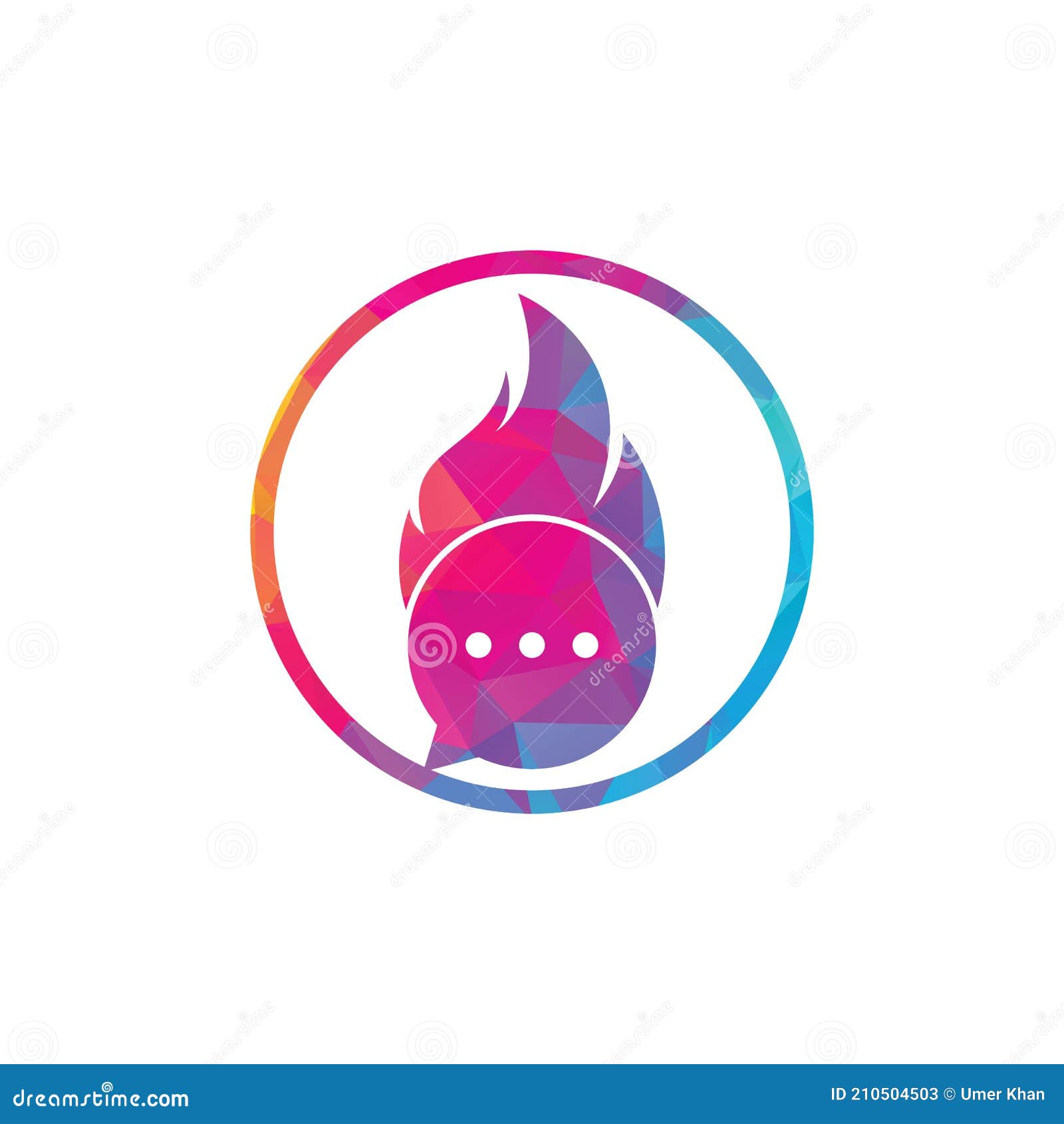 Fire Chat Logo Template Vector. Stock Vector - Illustration of ...