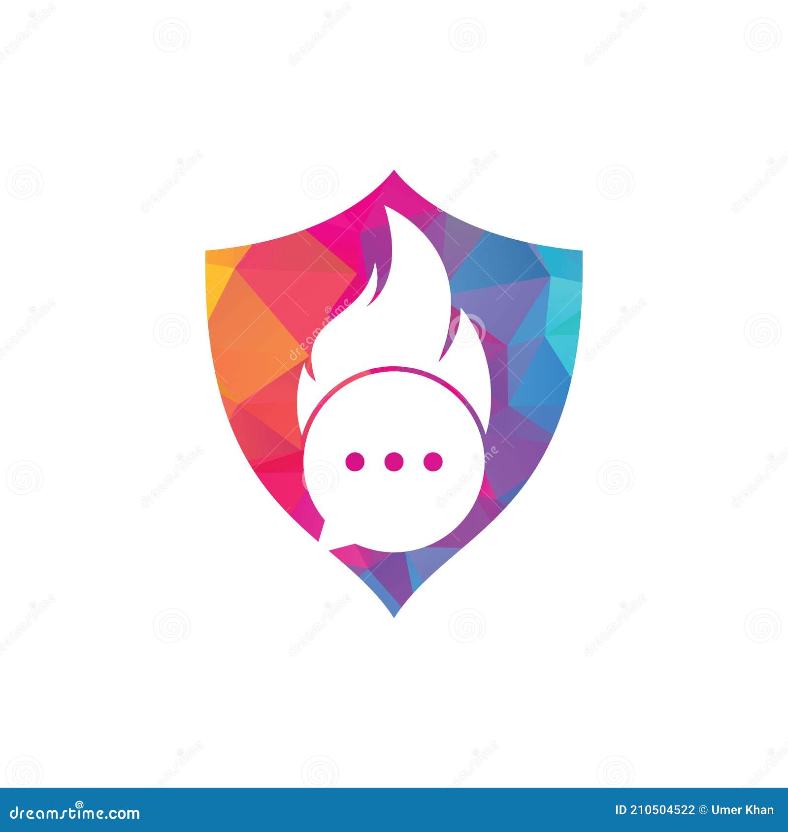 Fire Chat Logo Template Vector. Stock Vector - Illustration of design ...