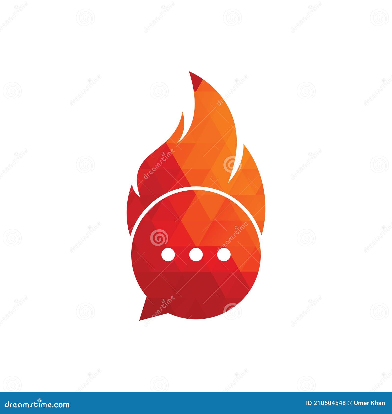 Fire Chat Logo Template Vector. Stock Vector - Illustration of dialog ...