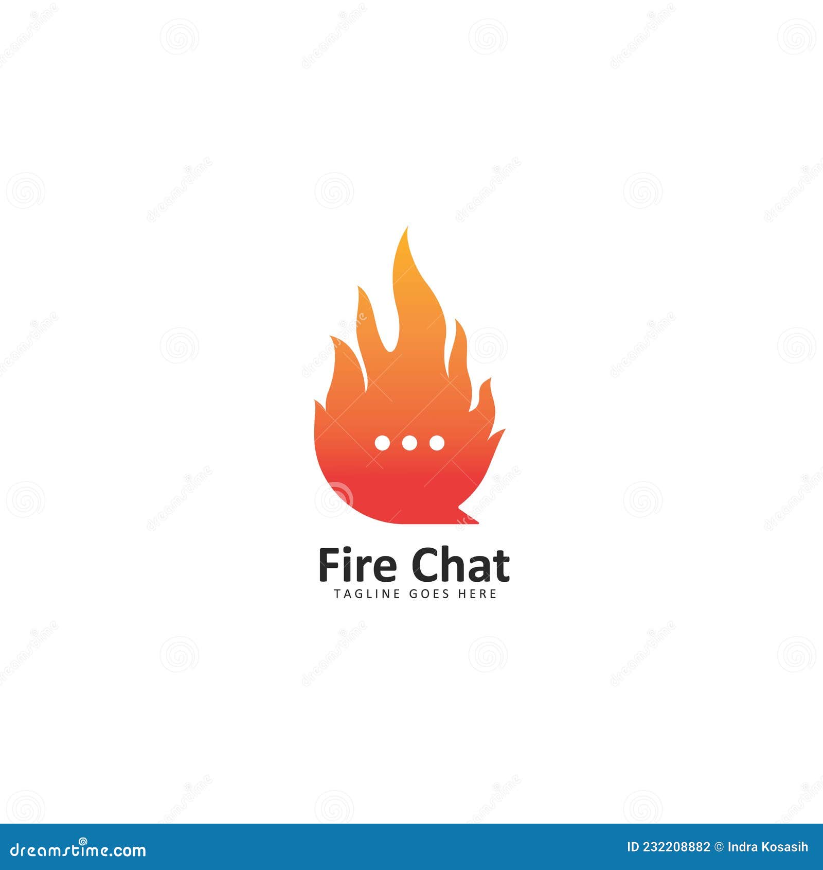 Fire Chat Social Media Vector Icon Logo Illustration Stock Vector ...